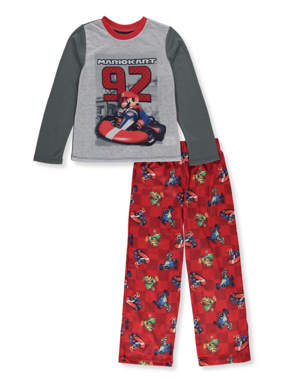 Mario Kart Boys' 2-Piece Pajamas Set - gray, 4 - 5 (Little Boys ...