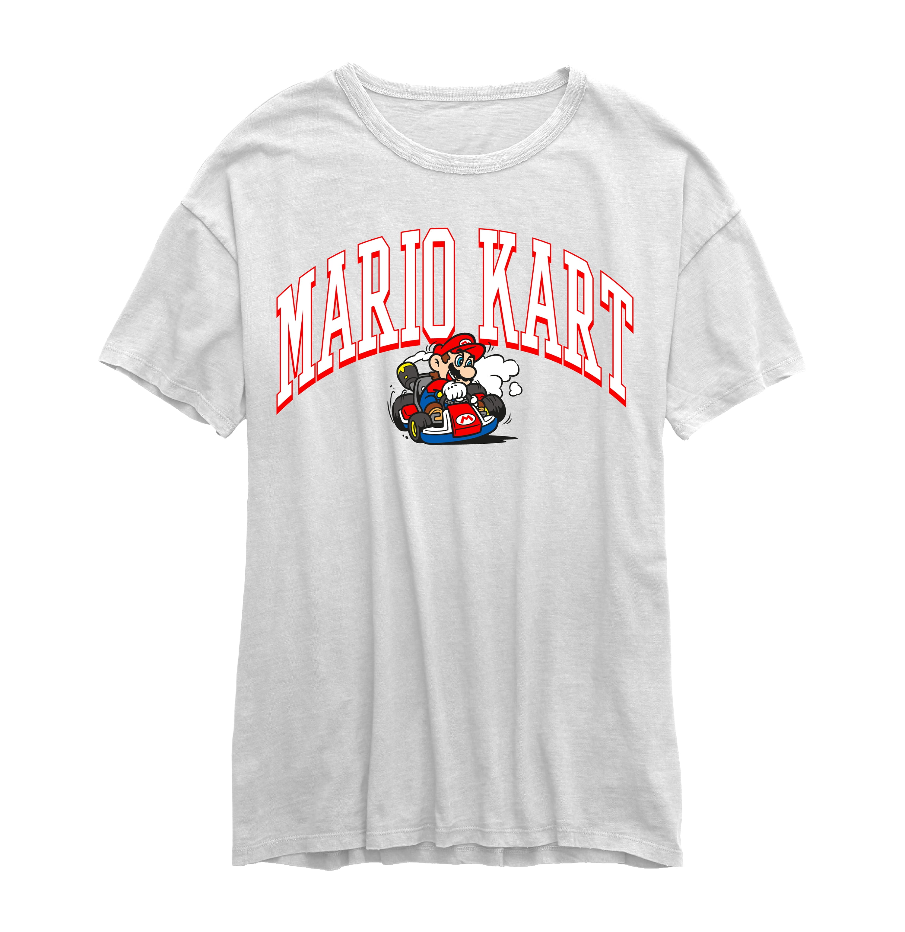 Mario Kart Drifting Mario Mens and Womens Short Sleeve T-Shirt (White ...
