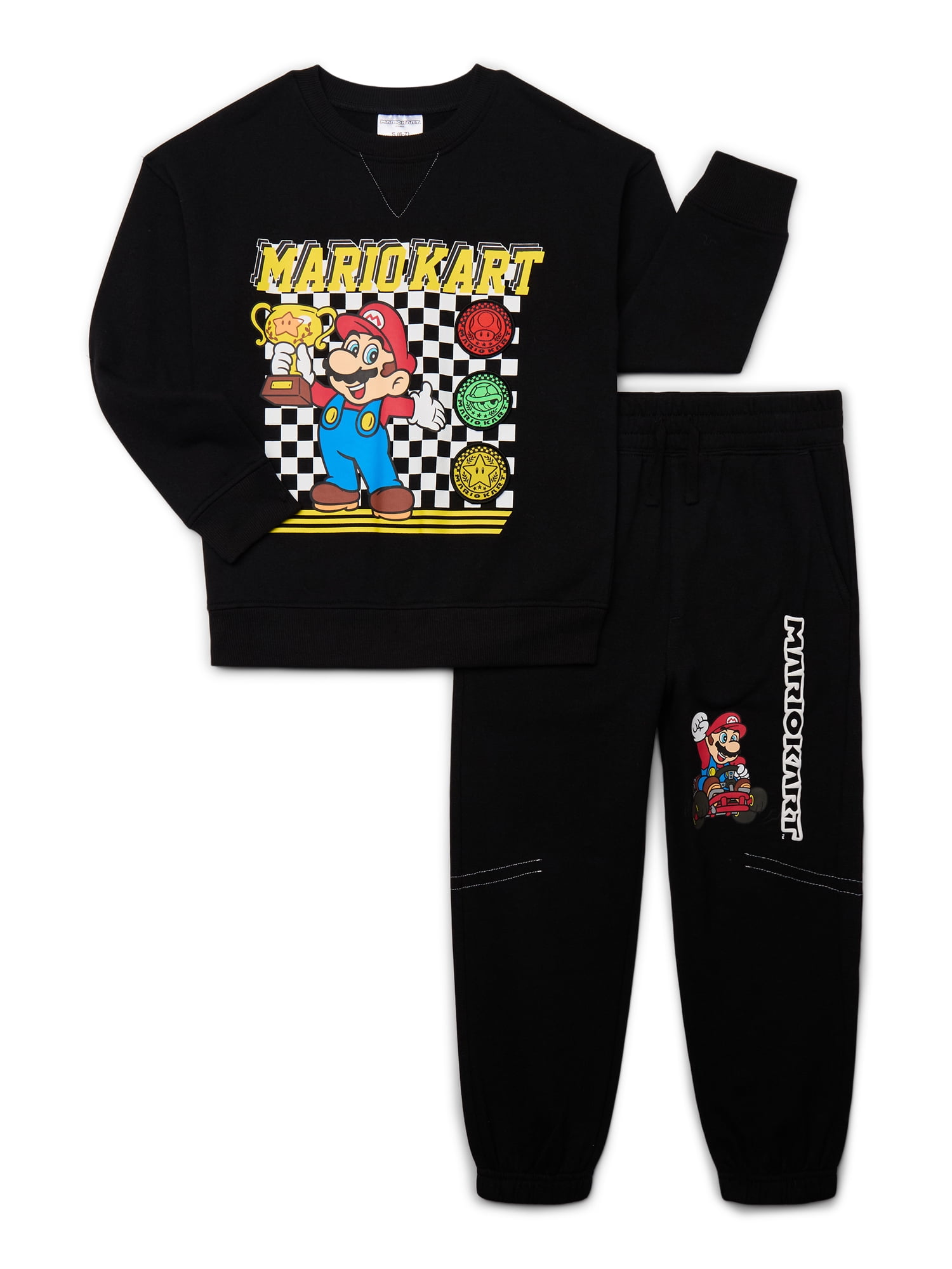 Mario Kart Boys Fleece Graphic Sweatshirt and Jogger Pants Set, 2-Piece ...