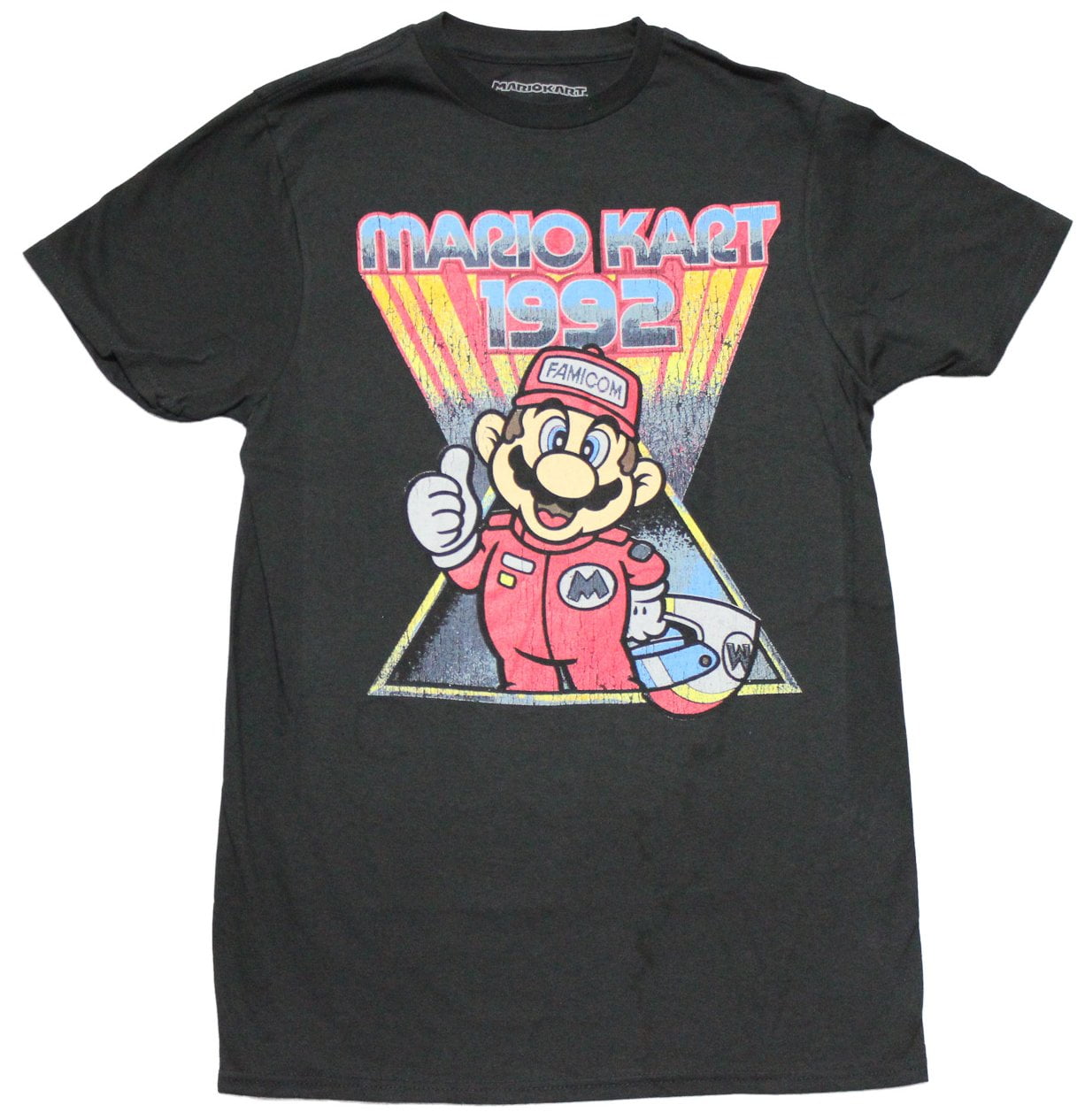 Mario Kart Mens T-Shirt - 1992 Racing Super Mario Famicom Hat (Small ...