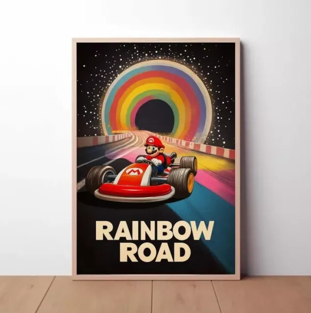 Mario Kart Party Poster Rainbow Road, Super Mario Bros, Video Game ...