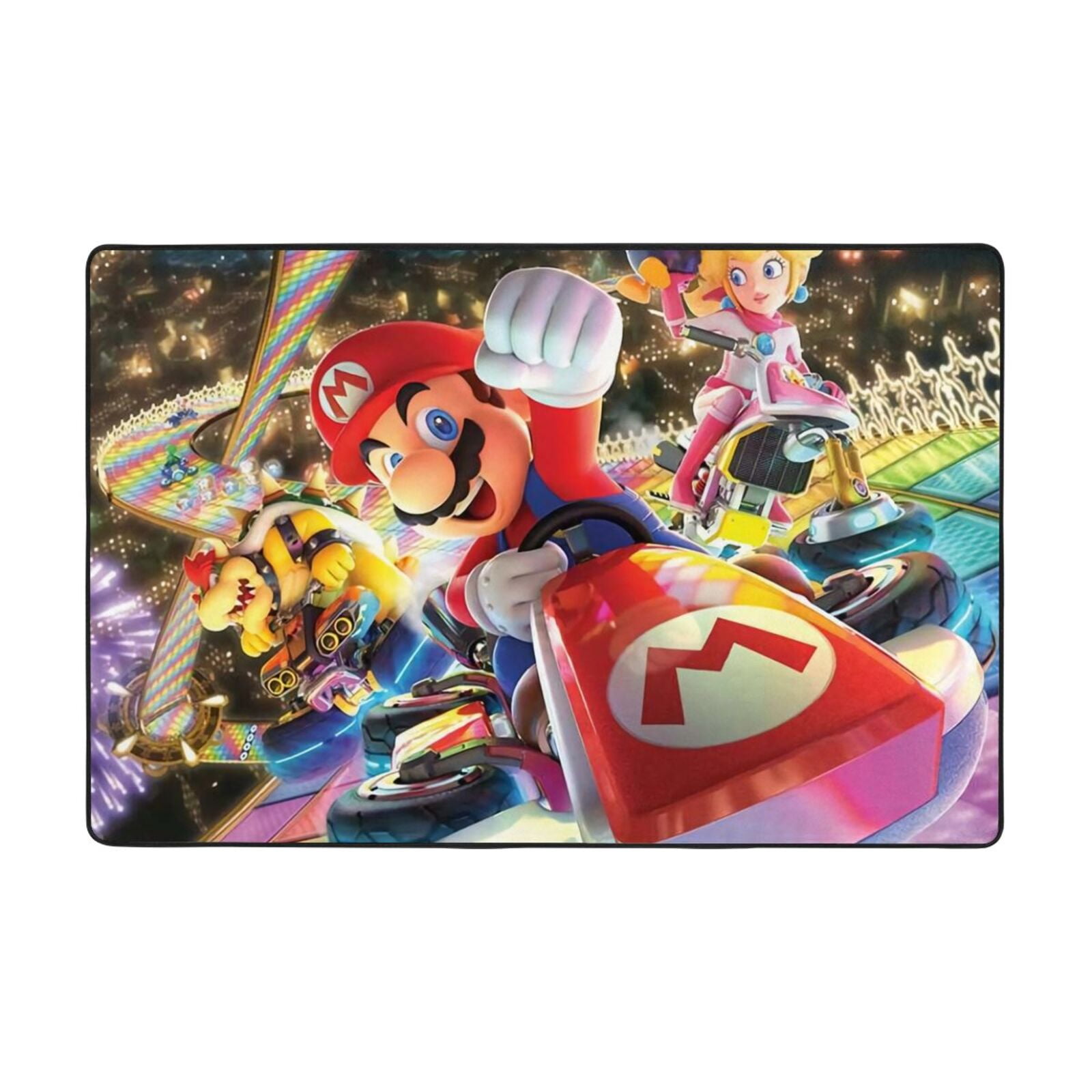 Mario Kart Rainbow Road Gamer Rug Room Non-Slip Gaming Rug Cool ...