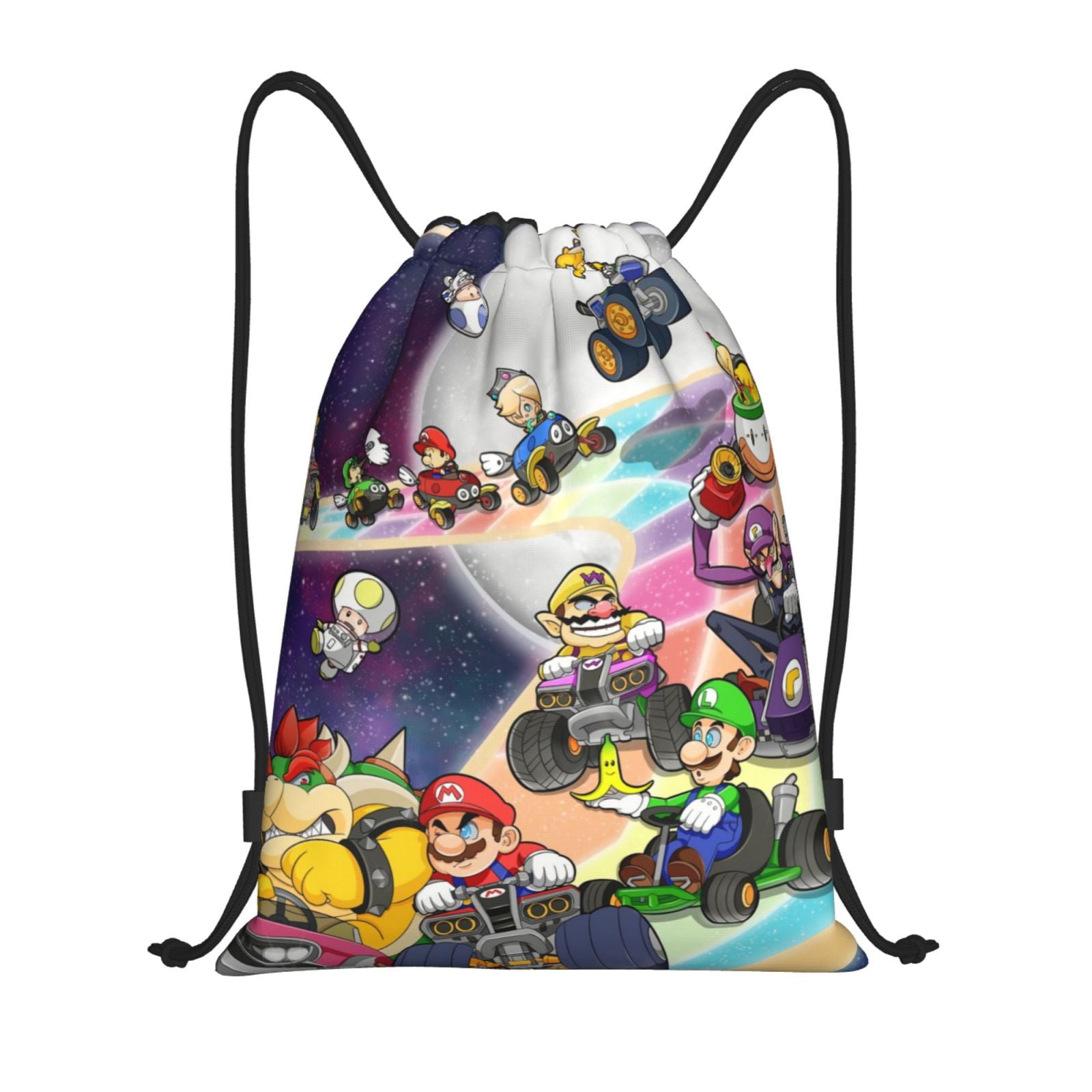 Mario Kart Rainbow Road Poster Print Drawstring Backpack Drawstring Gym ...