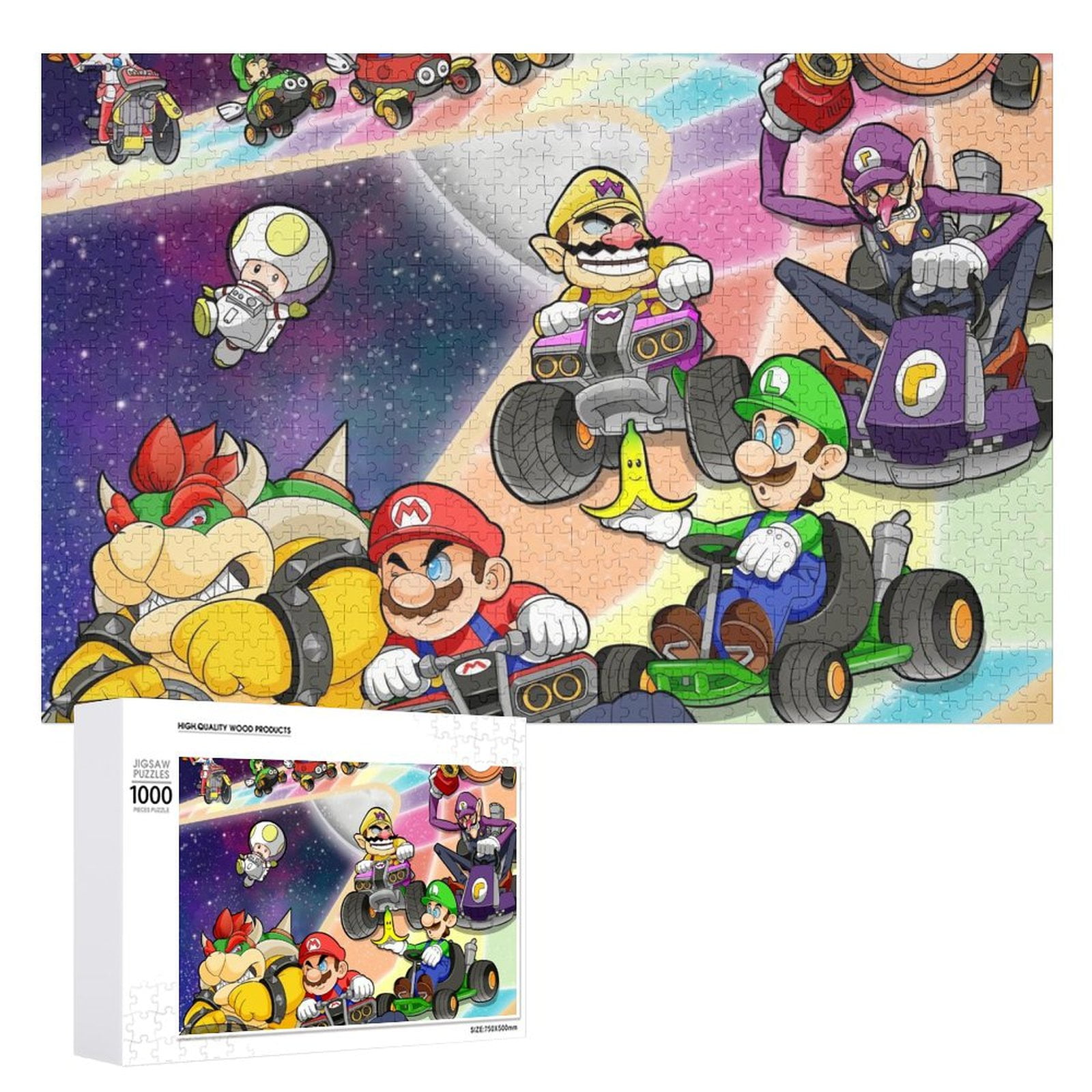 Mario Kart Rainbow Road Poster Print Puzzles- 1000 Piece Jigsaw Puzzle ...
