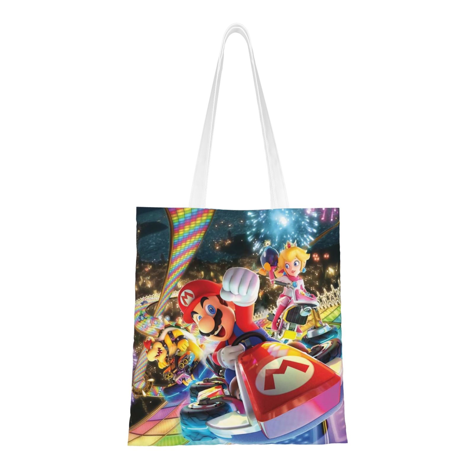 Mario Kart Rainbow Road Tote Bag For Women Girls Girly Cartoon Canvas ...