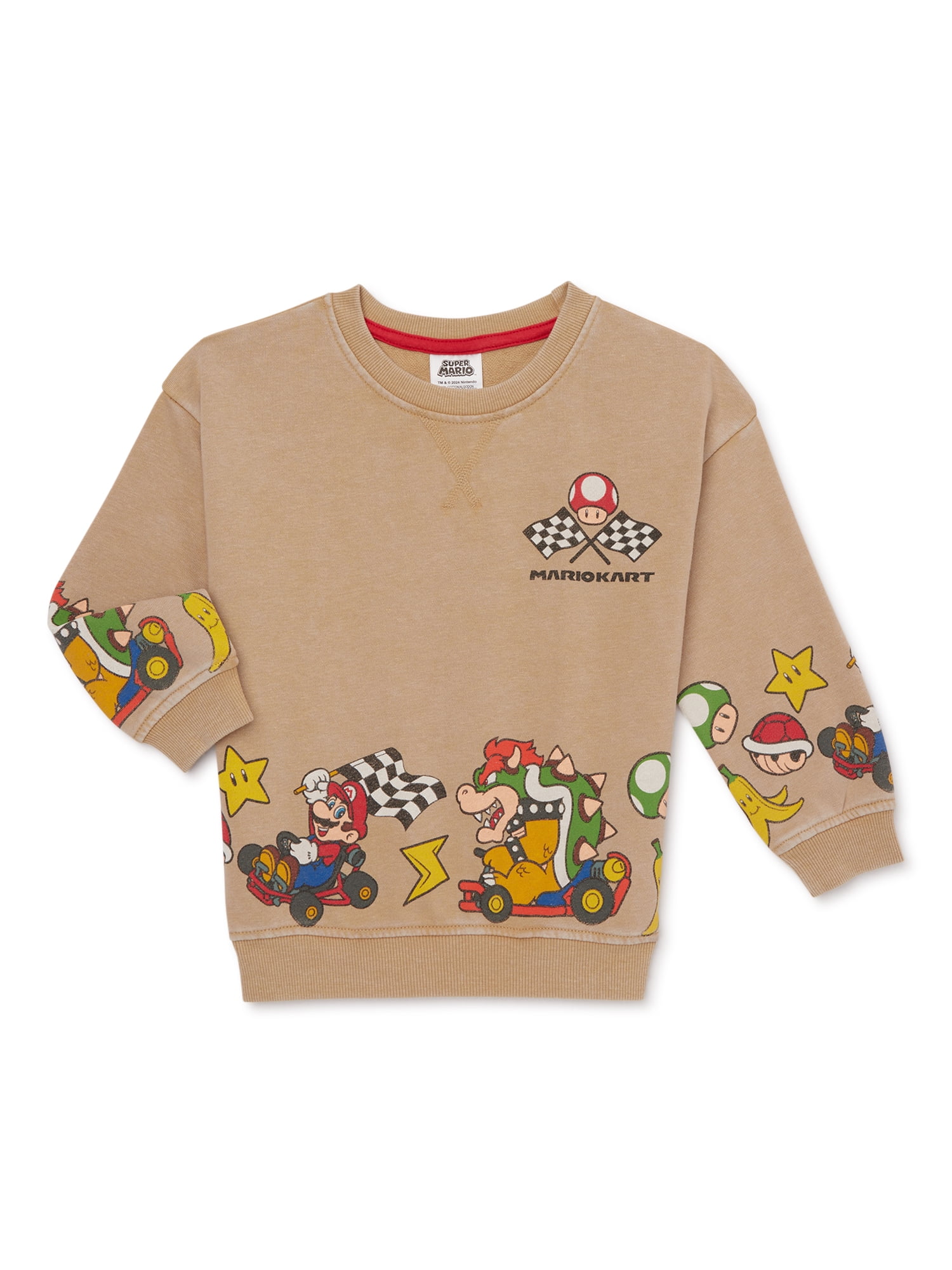 Mario Kart Toddler Boys Pullover Sweatshirt with Long Sleeves, Sizes ...