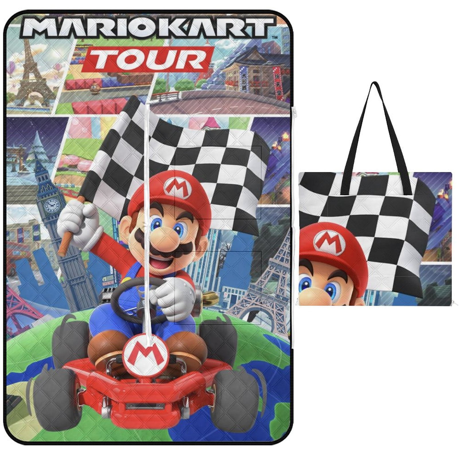 Mario Kart Tour Picnic Blanket,Foldable Waterproof Sand Mat,Extra Large ...