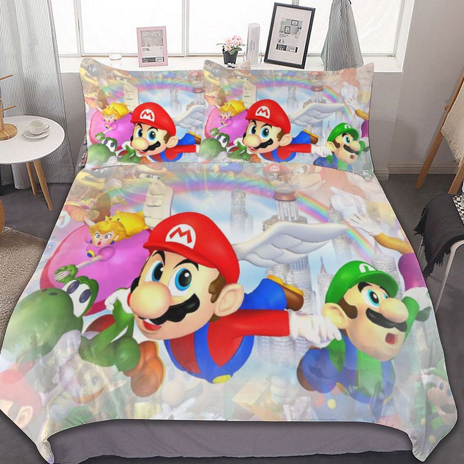 Mario Luigi 3 Piece Bedding Sets Decor Comforter Sets With One Duvet ...