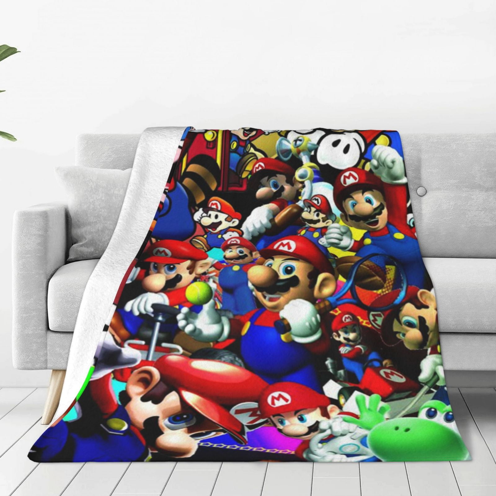 Mario Luigi Flannel Blanket Cozy Ultra-Soft Micro Fleece Throw Blanket ...