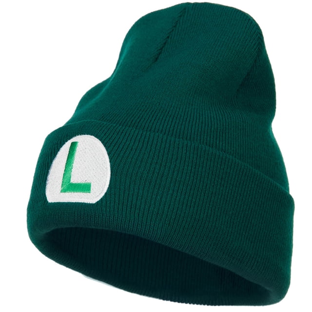 Mario Luigi Wario Waluigi Embroidered Long Beanie - Dk Green OSFM - Walmart.com