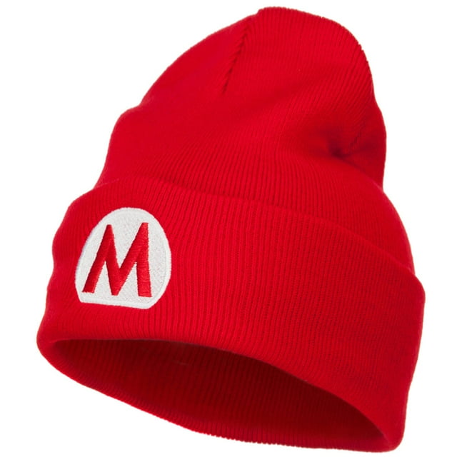 Mario Luigi Wario Waluigi Embroidered Long Beanie - Red OSFM - Walmart.com