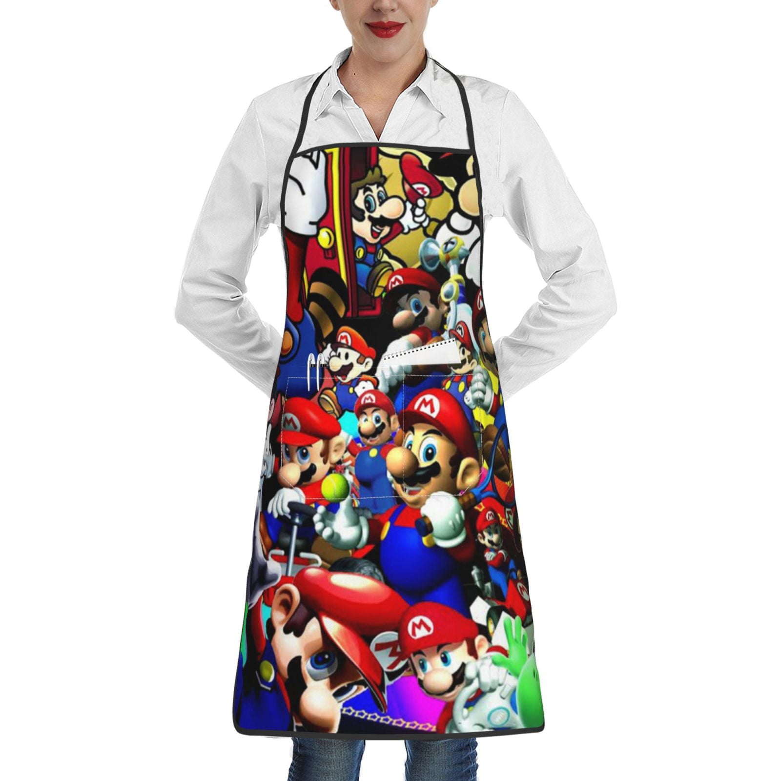 Mario Luigi Waterproof Apron Home Decor Kitchen Fashion Apron For ...