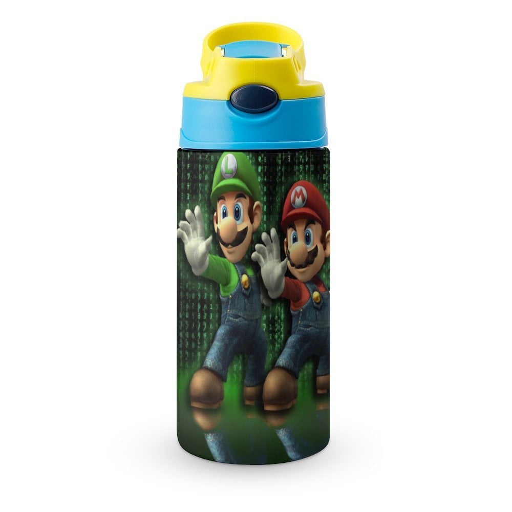 Mario Luigi's Mansion Bros Kid's Insulated Water Bottle With Straw ...