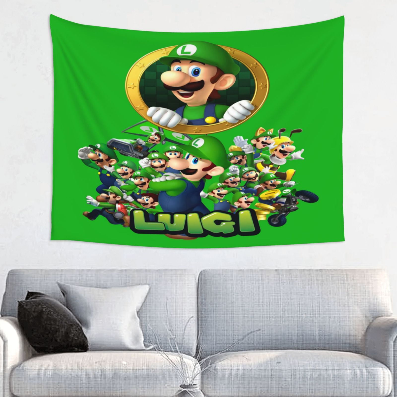 Mario Luigui Mansion Wall Tapestry Cartoon Poster for Bedroom ...