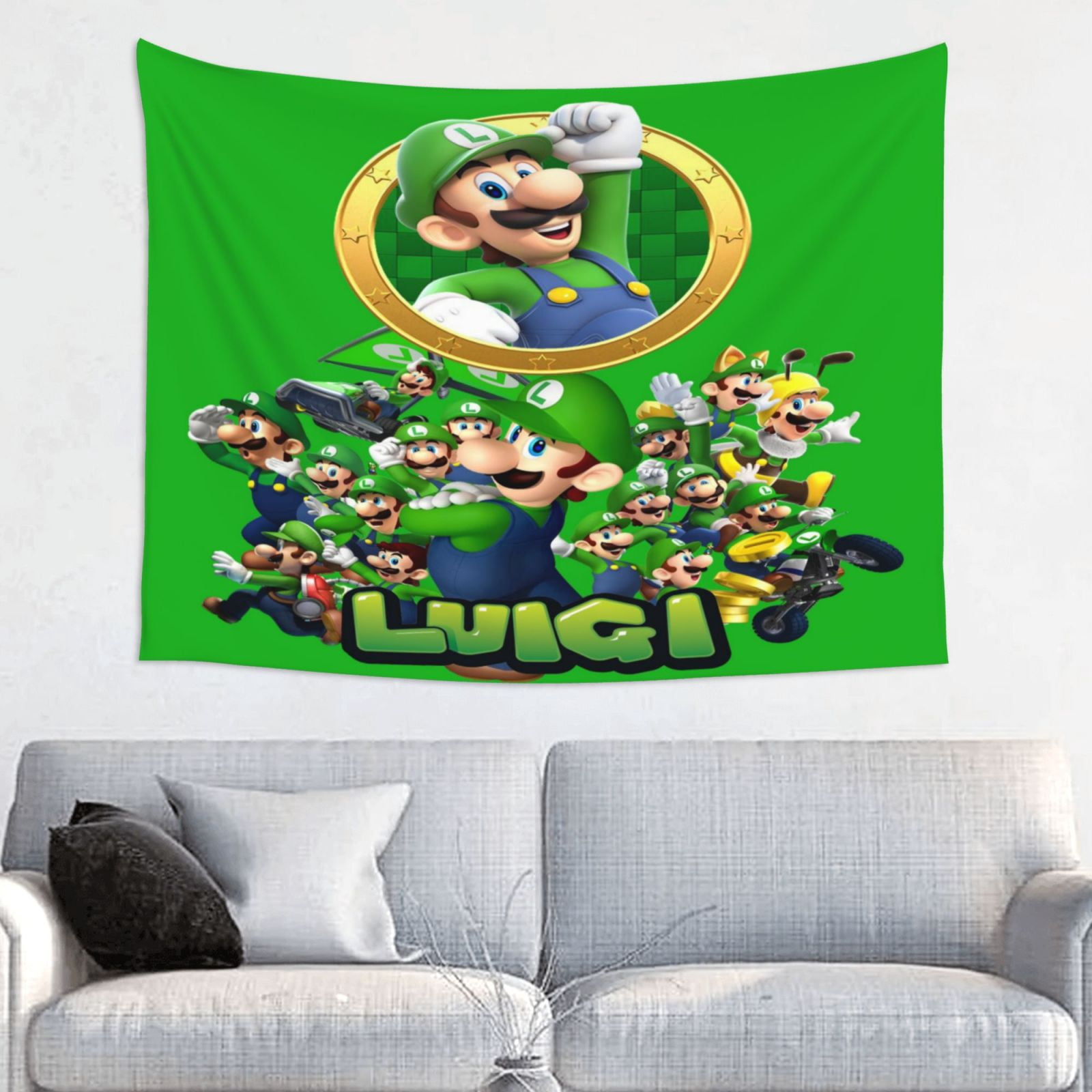 Mario Luigui Mansion Wall Tapestry Cartoon Poster for Bedroom ...