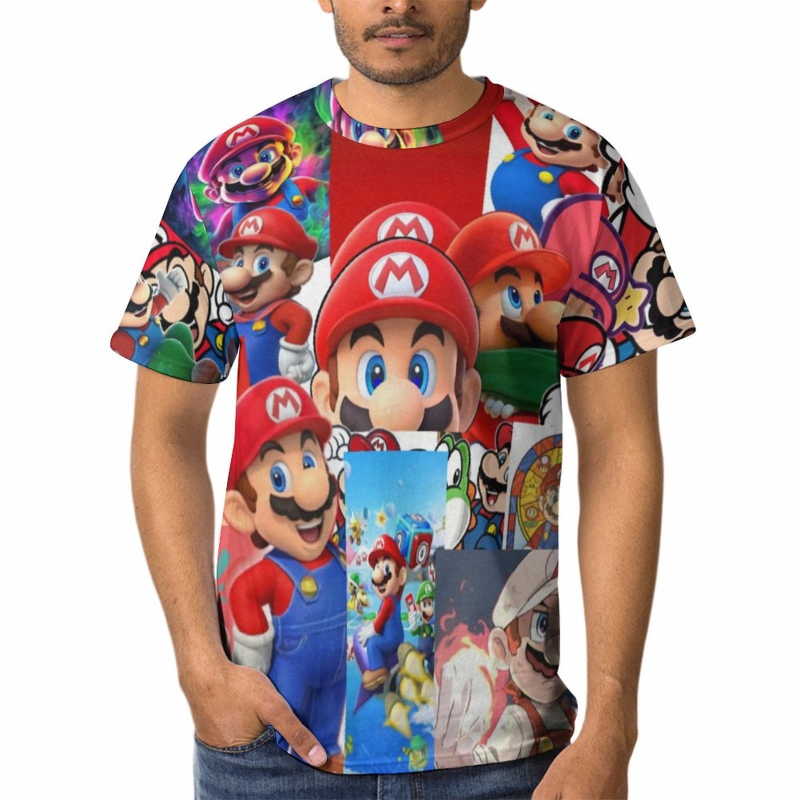 Mario Men's T-Shirt 3D Printed T-Shirt, Adult Summer Street Fashion ...