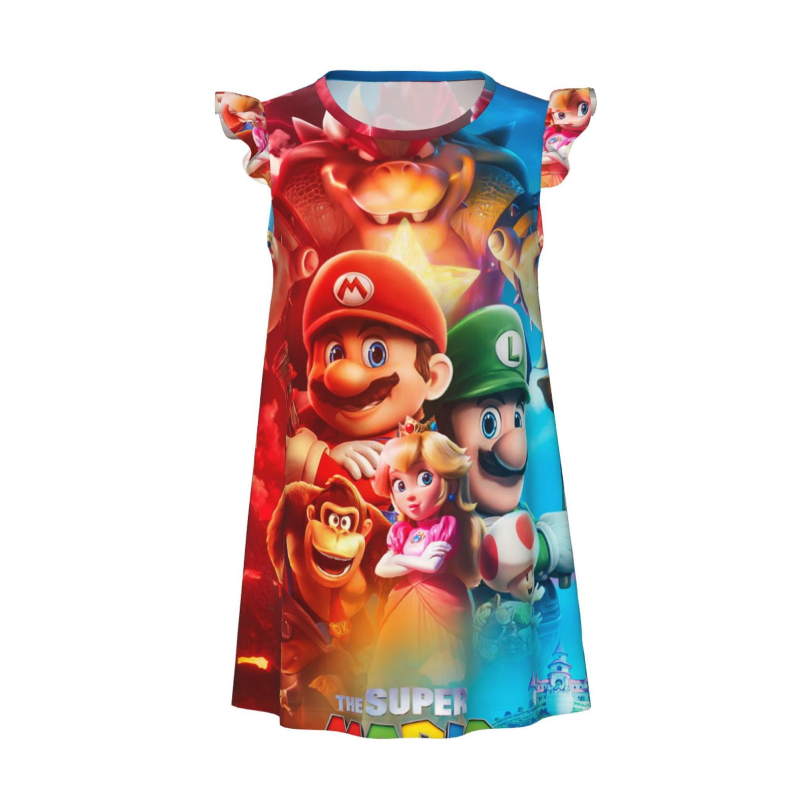 Mario Movie Poster Girls Nightgowns Pajamas Dress Summer Soft Sleepwear ...