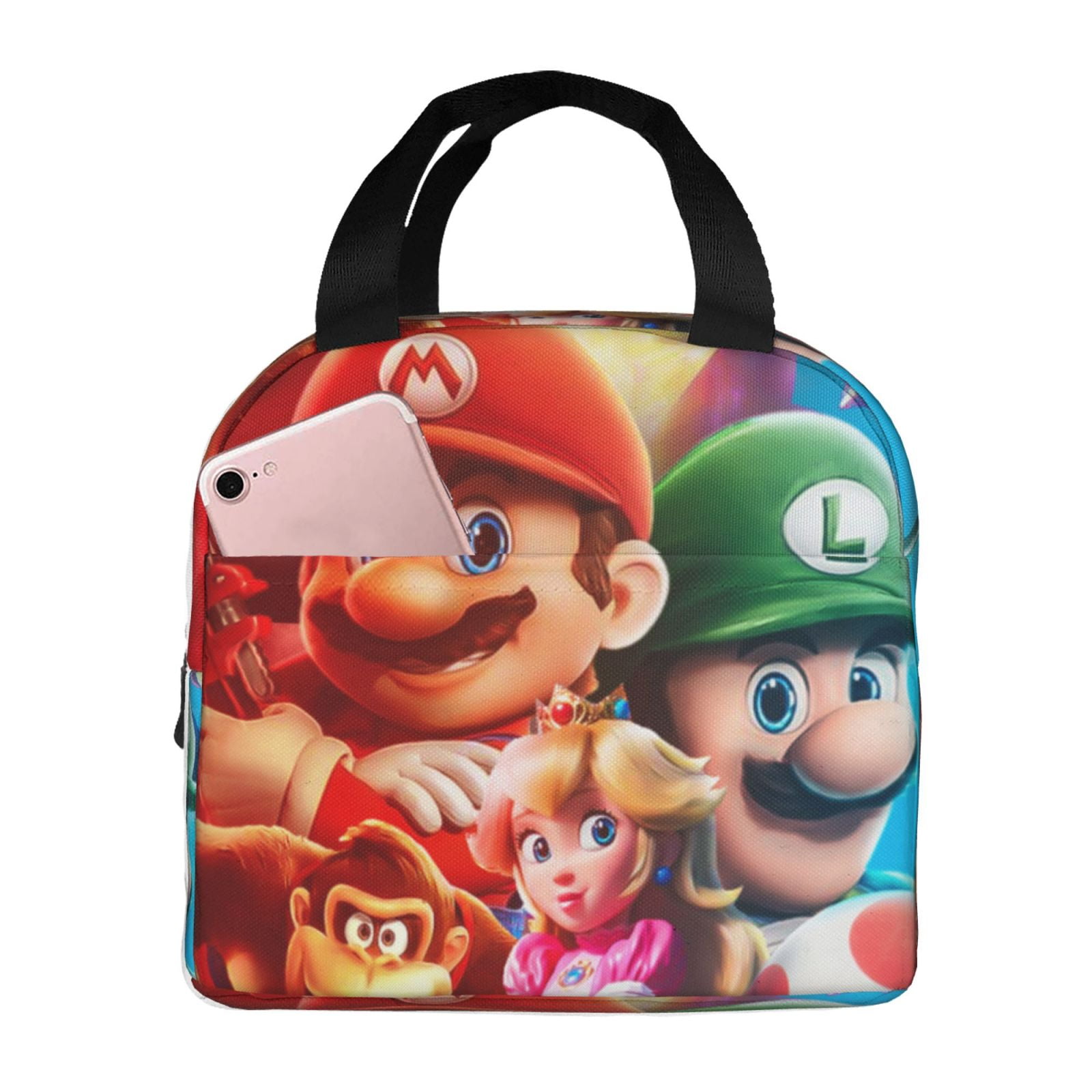 Mario Movie Poster Portable Lunch Bag Reusable Lunch Box Insulated ...