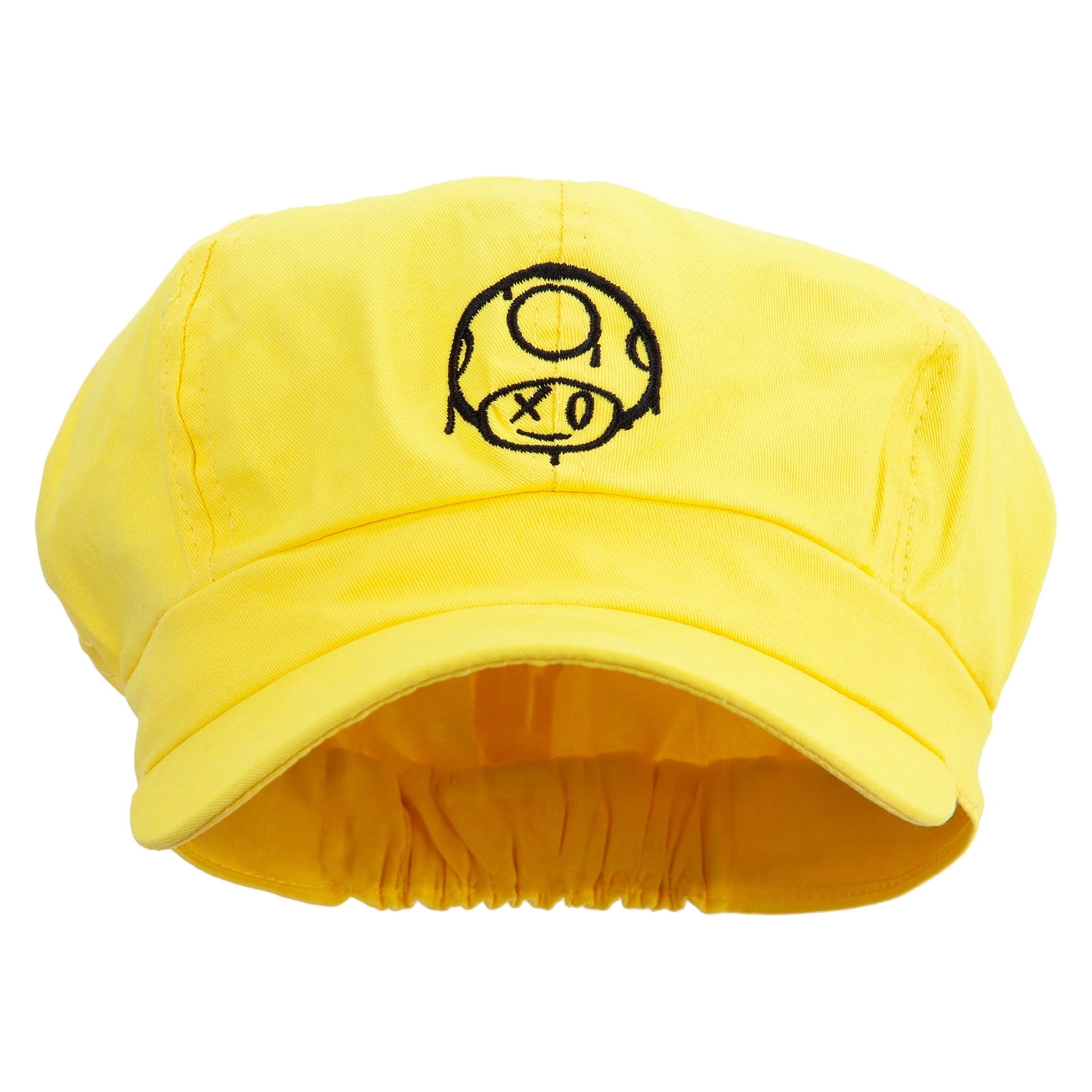 Mario Mushroom Paint Embroidered Cotton Elastic Newsboy Cap - Yellow ...