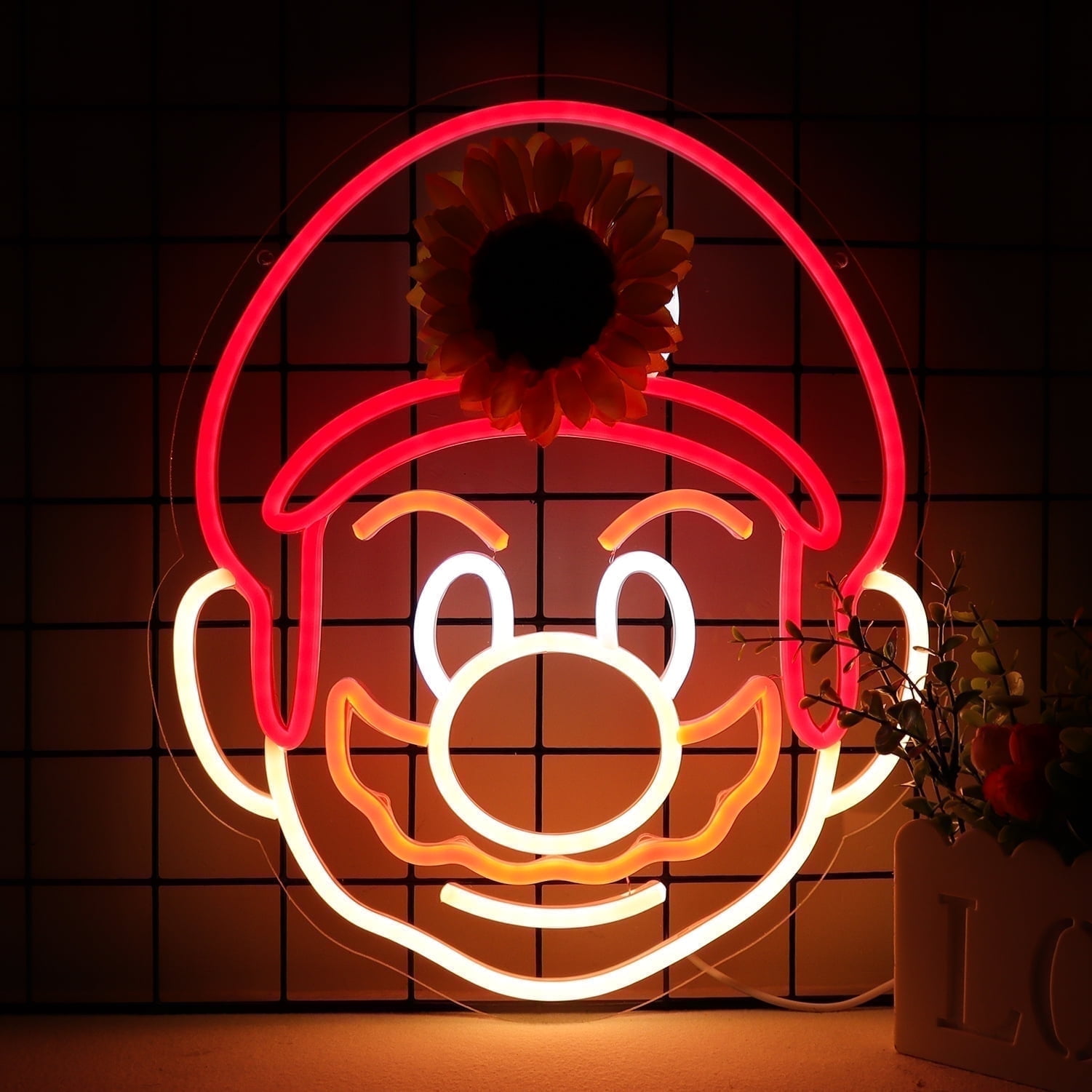 JFLLamp Neon Sign Red, Orange and White 12.6x14.3 inches Usb Powered ...