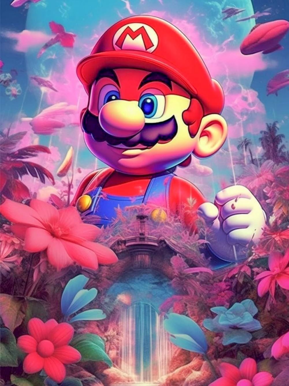 Mario Nintendo DIY 5D Diamond Digital Painting Kit Crystal Rhinestone ...