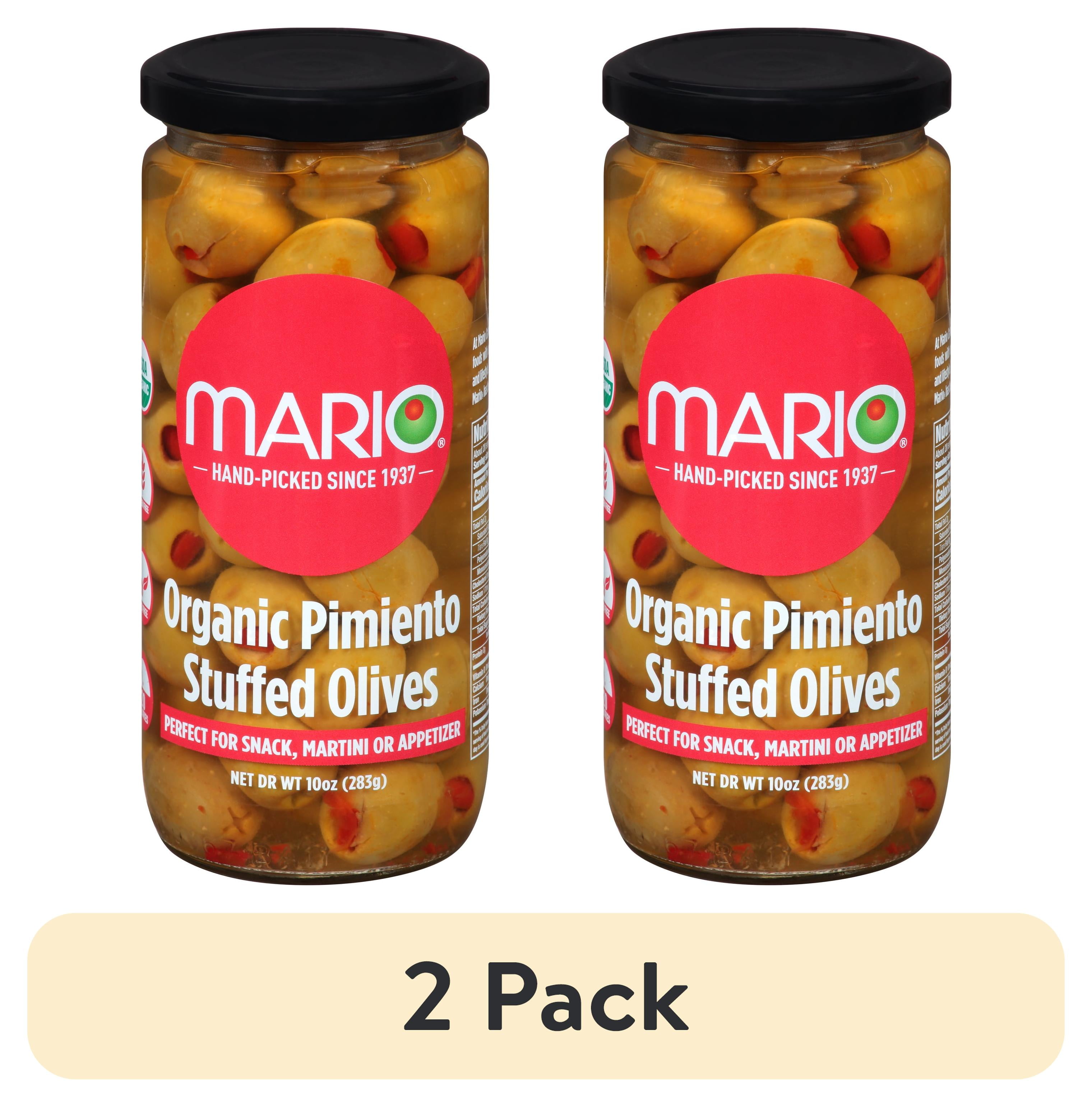 (2 pack) Mario® Organic Pimiento Stuffed Olives 10 oz. Jar - Walmart.com