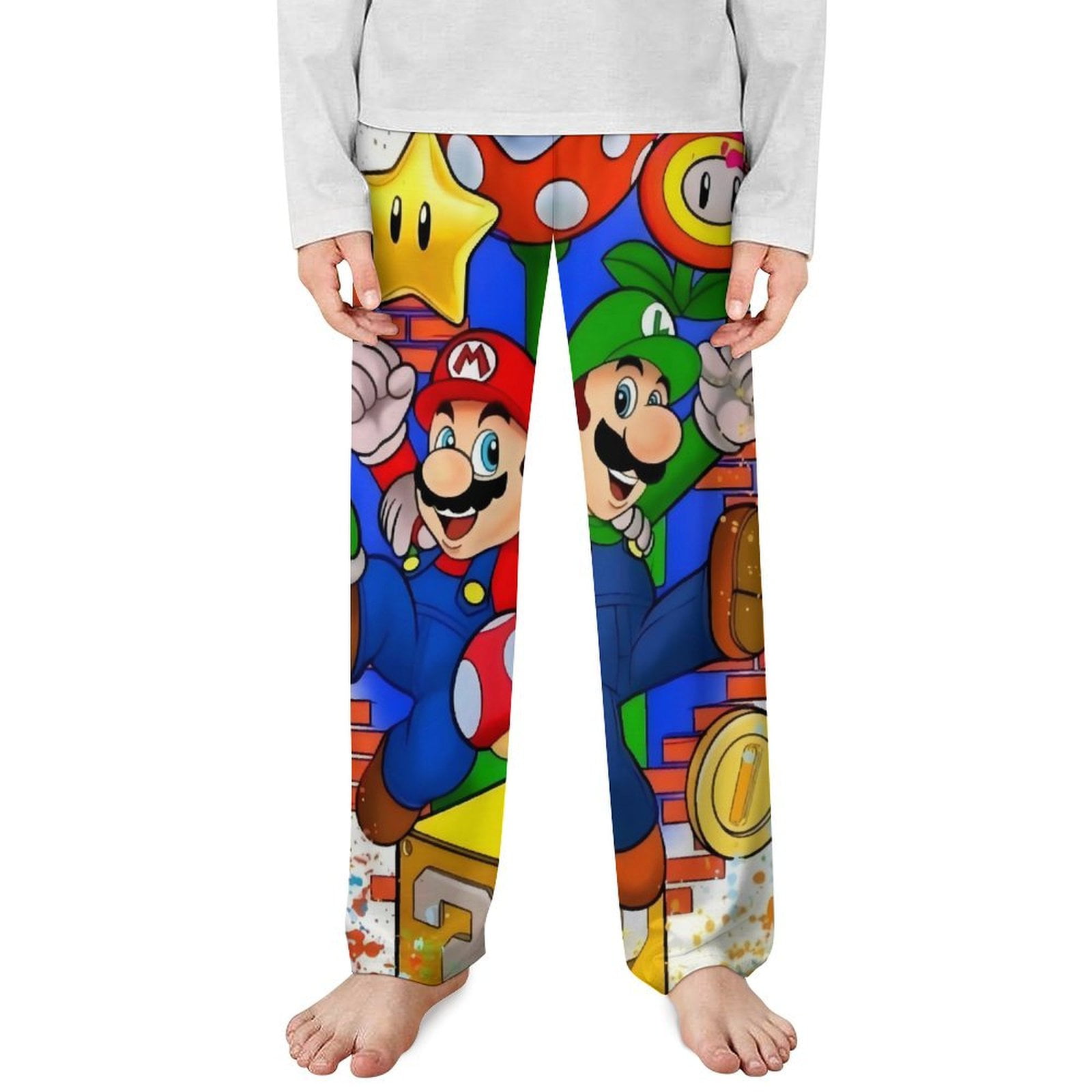 Mario Pajama Pants for Kids Anime Sleep Bottoms Mario Merch for Boys ...