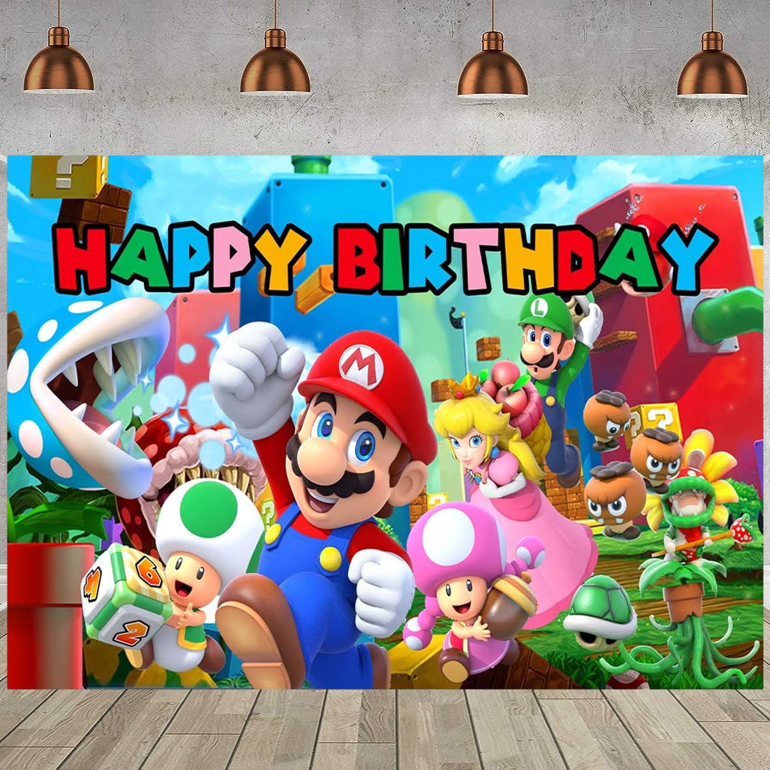 Mario Party Decoration Banner Photography Background for Kids Birthday ...