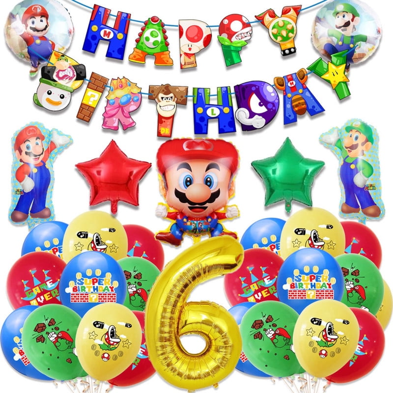 Mario Party Decorations Birthday Party Supplies 6th Birthday Boy Party ...