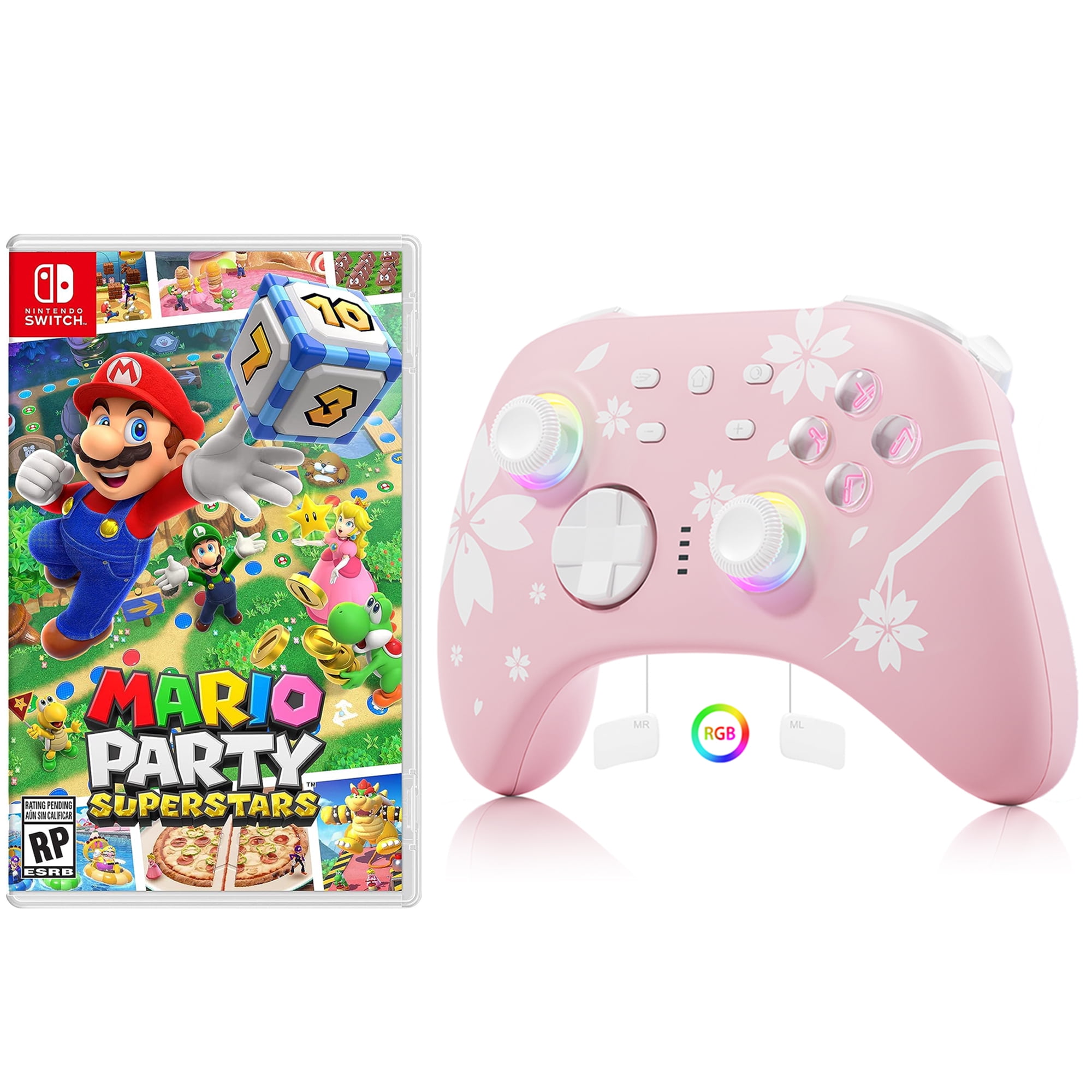 Mario Party Superstars Game Disc and Upgraded Switch Pro Controller for ...