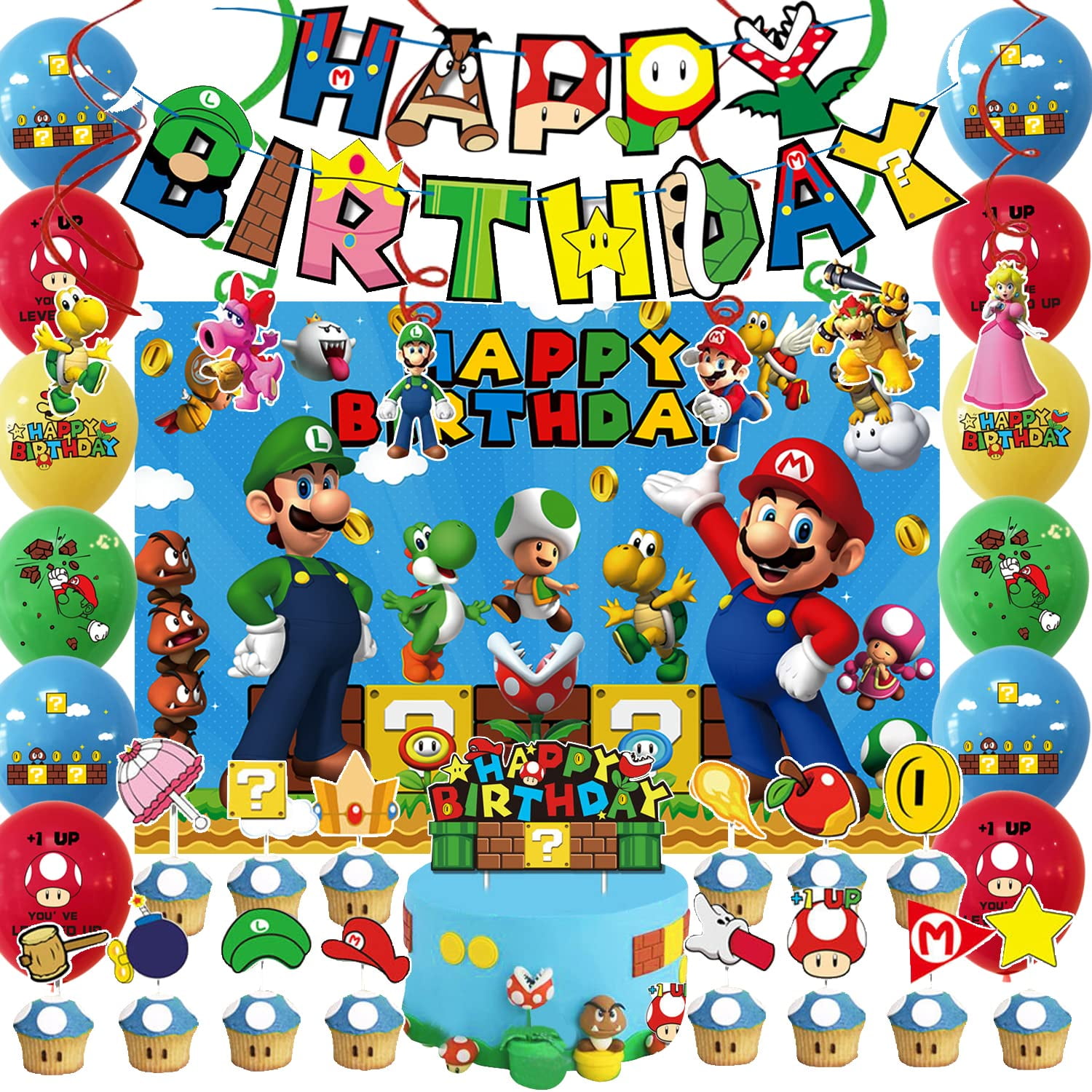 Mario Party Supplies Birthday SSF20 Party Decorations Include Mario ...