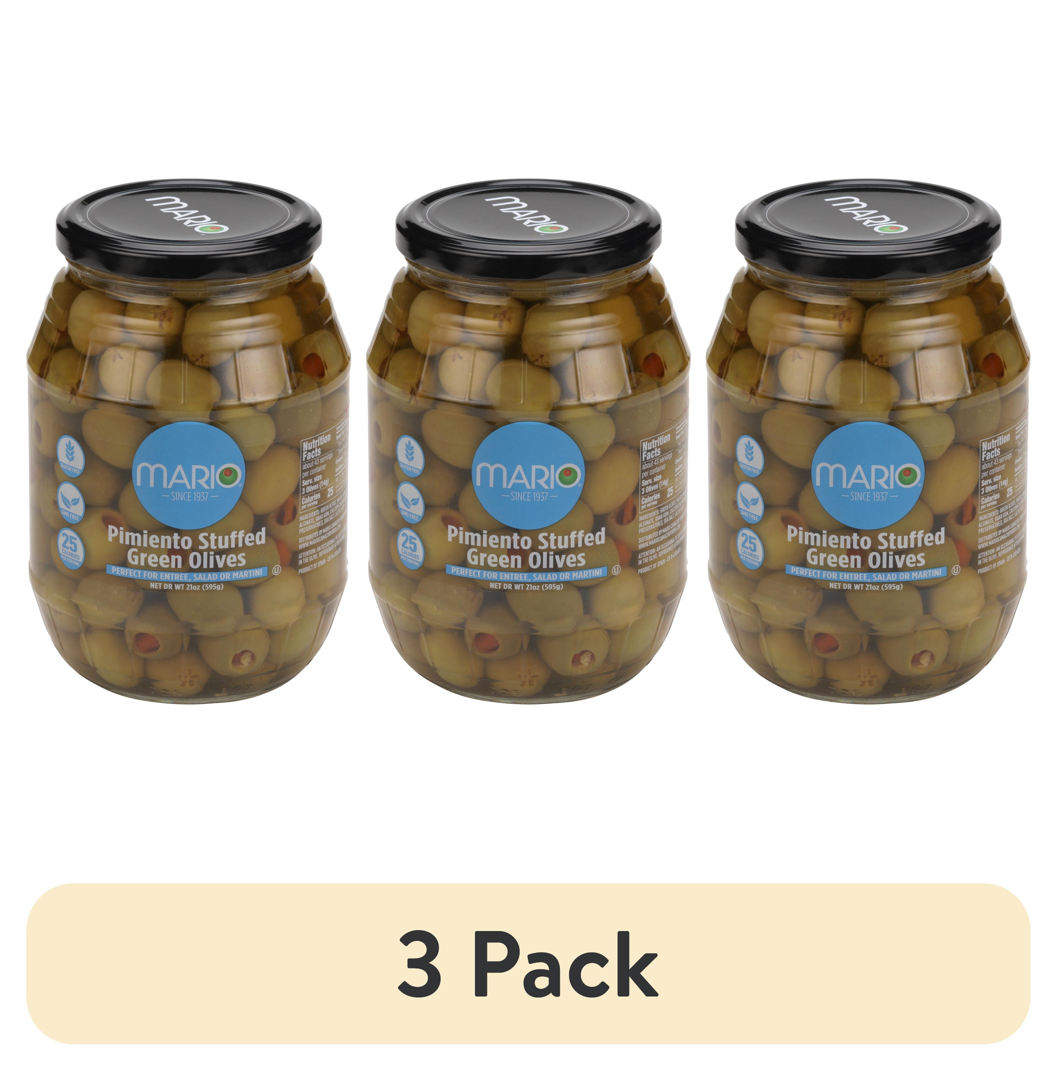 (3 pack) Mario Pimiento Stuffed Manzanilla Spanish Olives, 21 oz ...
