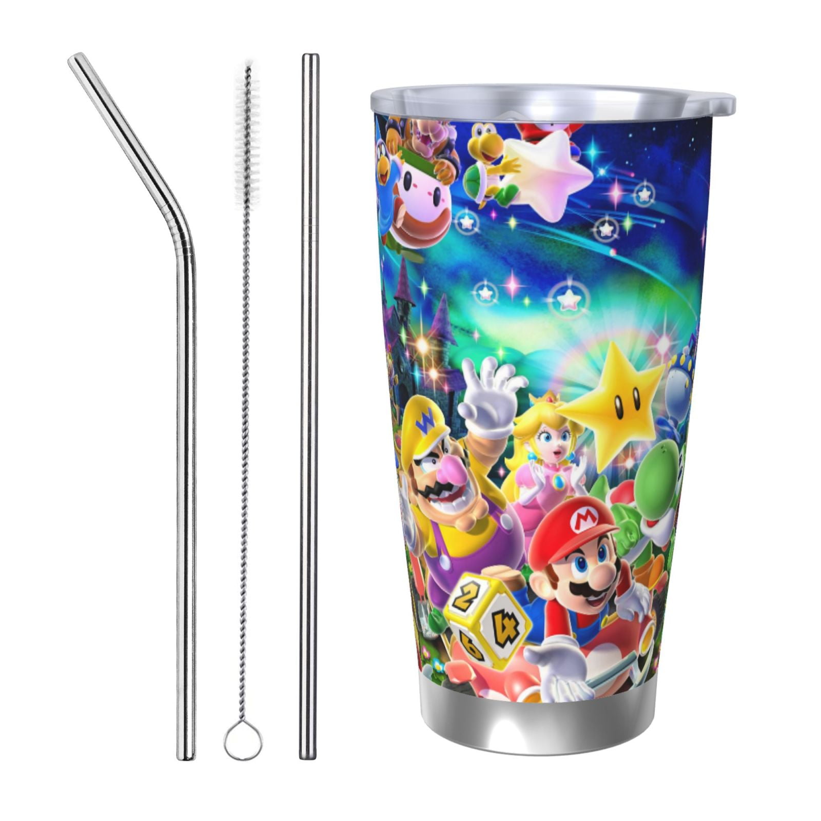 Mario Poster Super Game Bros Kids Water Bottle with Straw Lid,Insulated ...