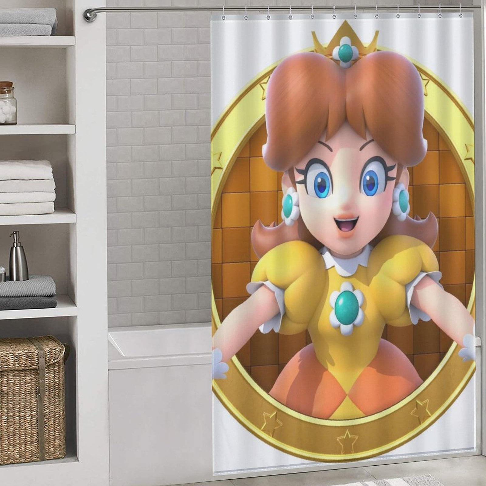 Mario Princess-Daisy Shower Curtains for Bathroom,Shower Curtain ...