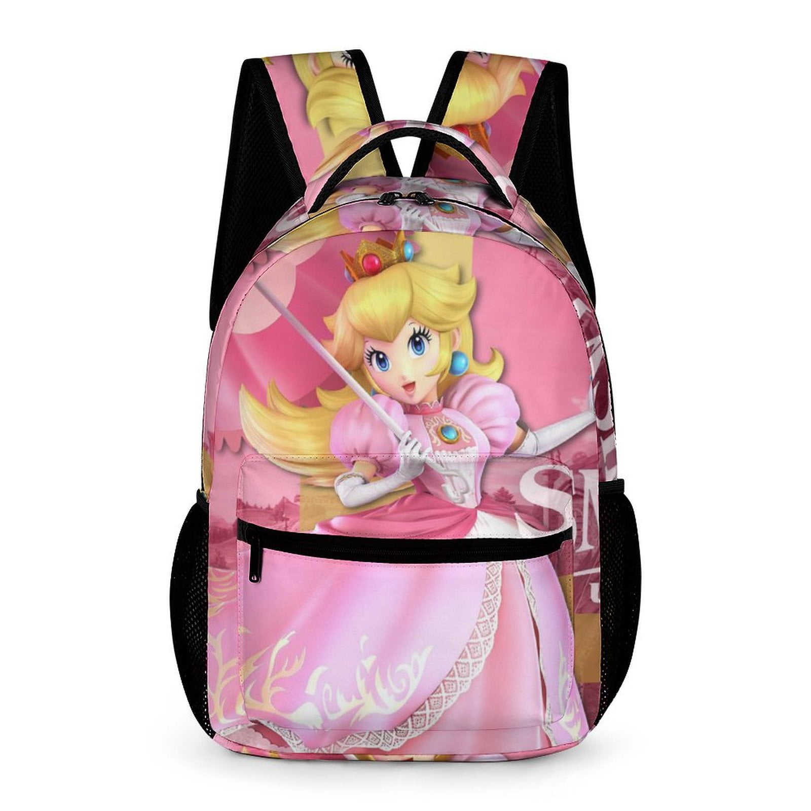 Mario Princess Peach Backpacks Lightweight Bookbags Casual Daypack For ...