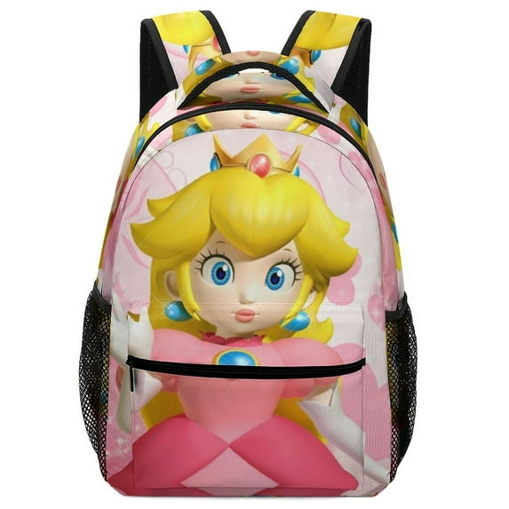 Mario Princess Peach Backpacks Lightweight Bookbags Casual Daypack For ...