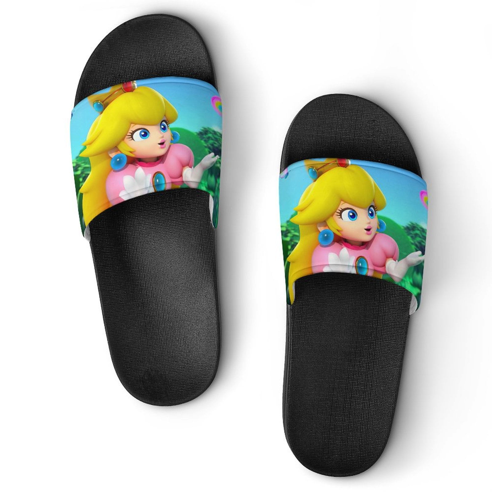 Mario Princess Peach Boys Slide Sandals, Comfort Casual Pool Slide ...
