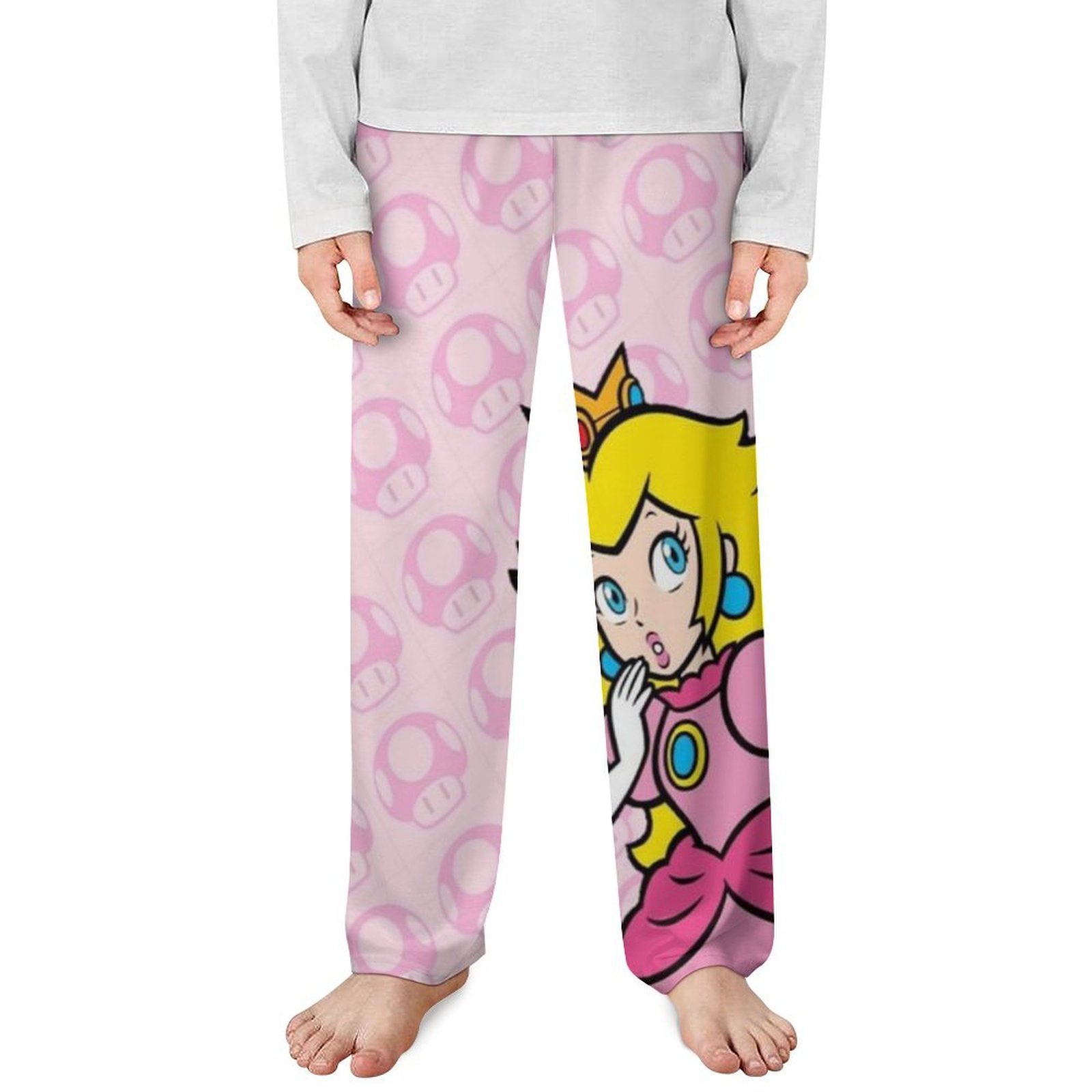 Mario Princess Peach Pajama Pants for Girls Kids Anime Sleep Bottoms ...