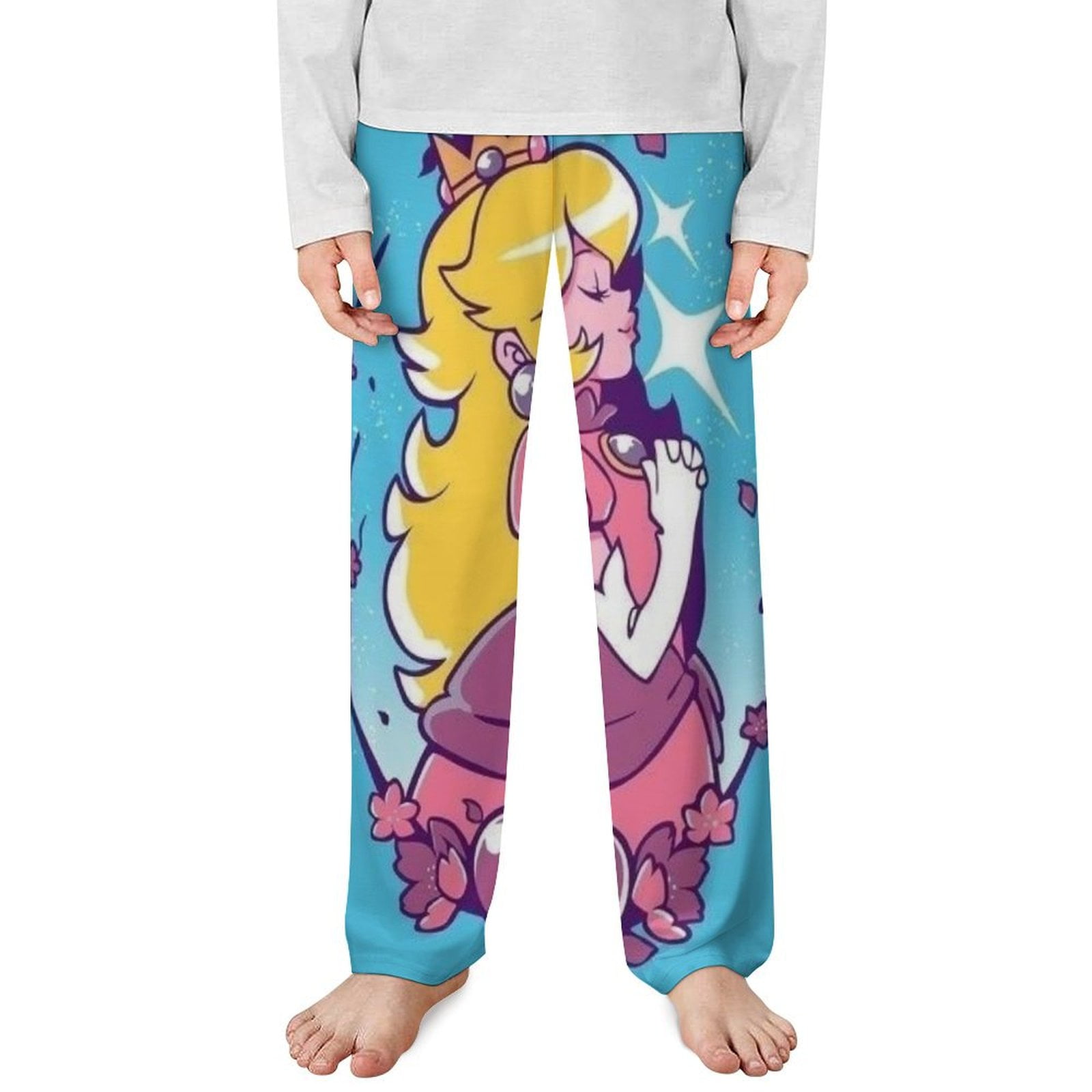 Mario Princess Peach Pajama Pants for Girls Kids Anime Sleep Bottoms ...