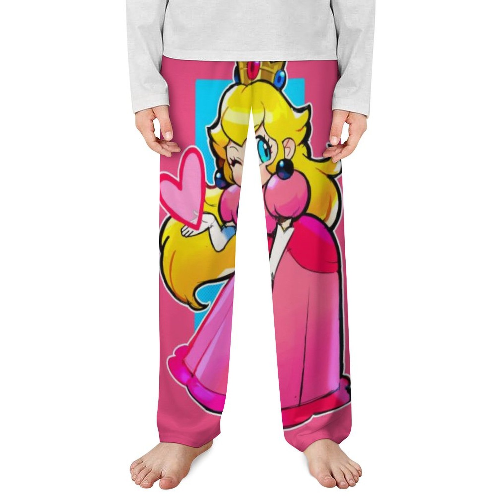 Mario Princess Peach Pajama Pants for Girls Kids Anime Sleep Bottoms ...