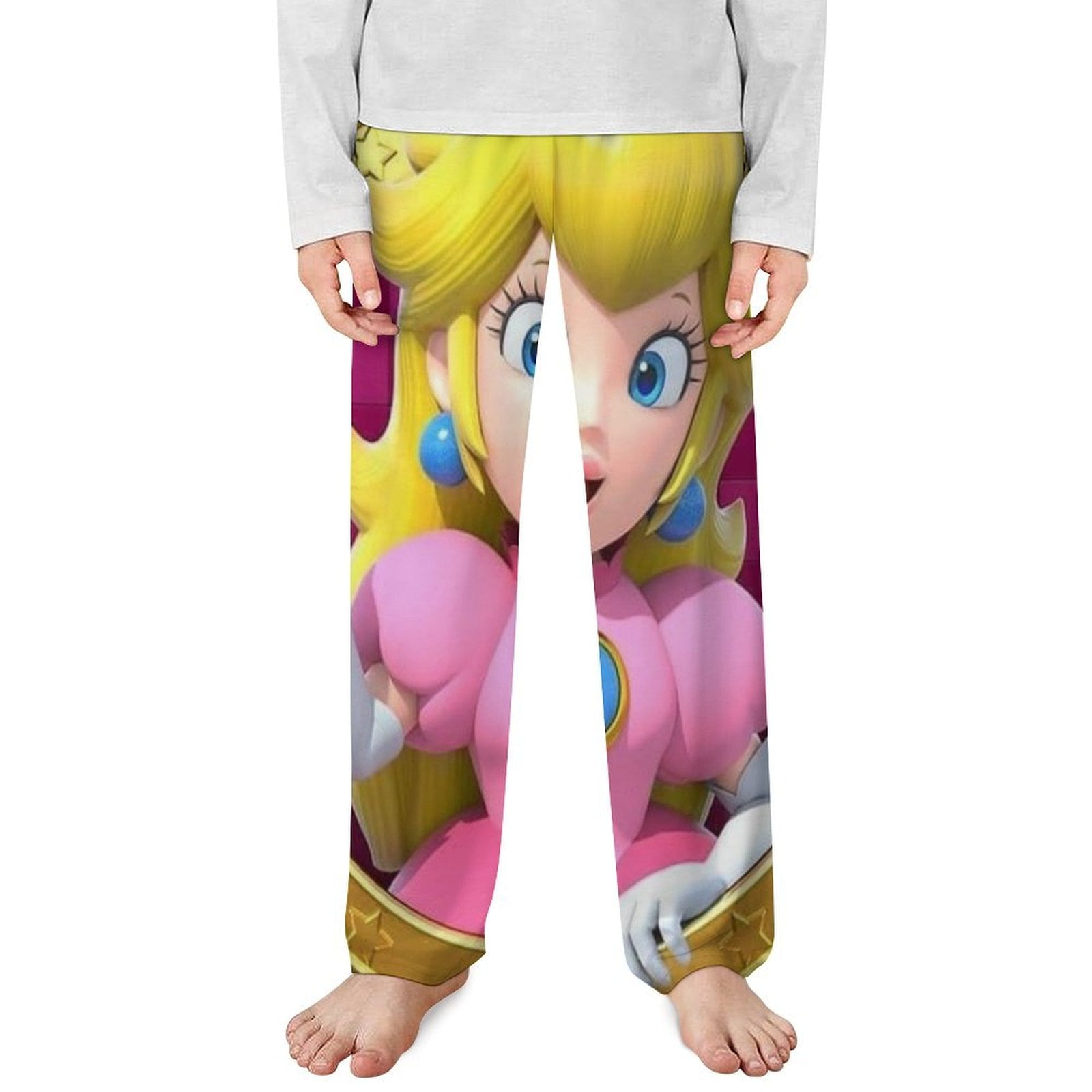 Mario Princess Peach Pajama Pants for Girls Kids Anime Sleep Bottoms ...
