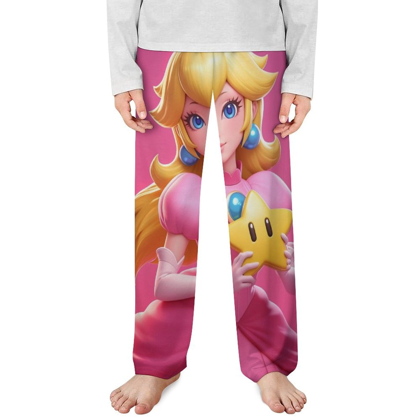Mario Princess Peach Pajama Pants for Girls Kids Anime Sleep Bottoms ...