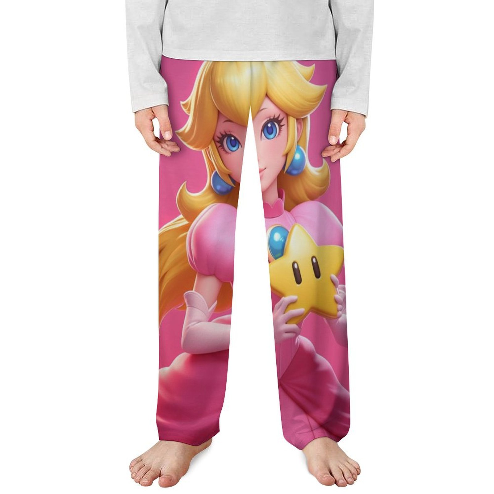 Mario Princess Peach Pajama Pants for Girls Kids Anime Sleep Bottoms ...