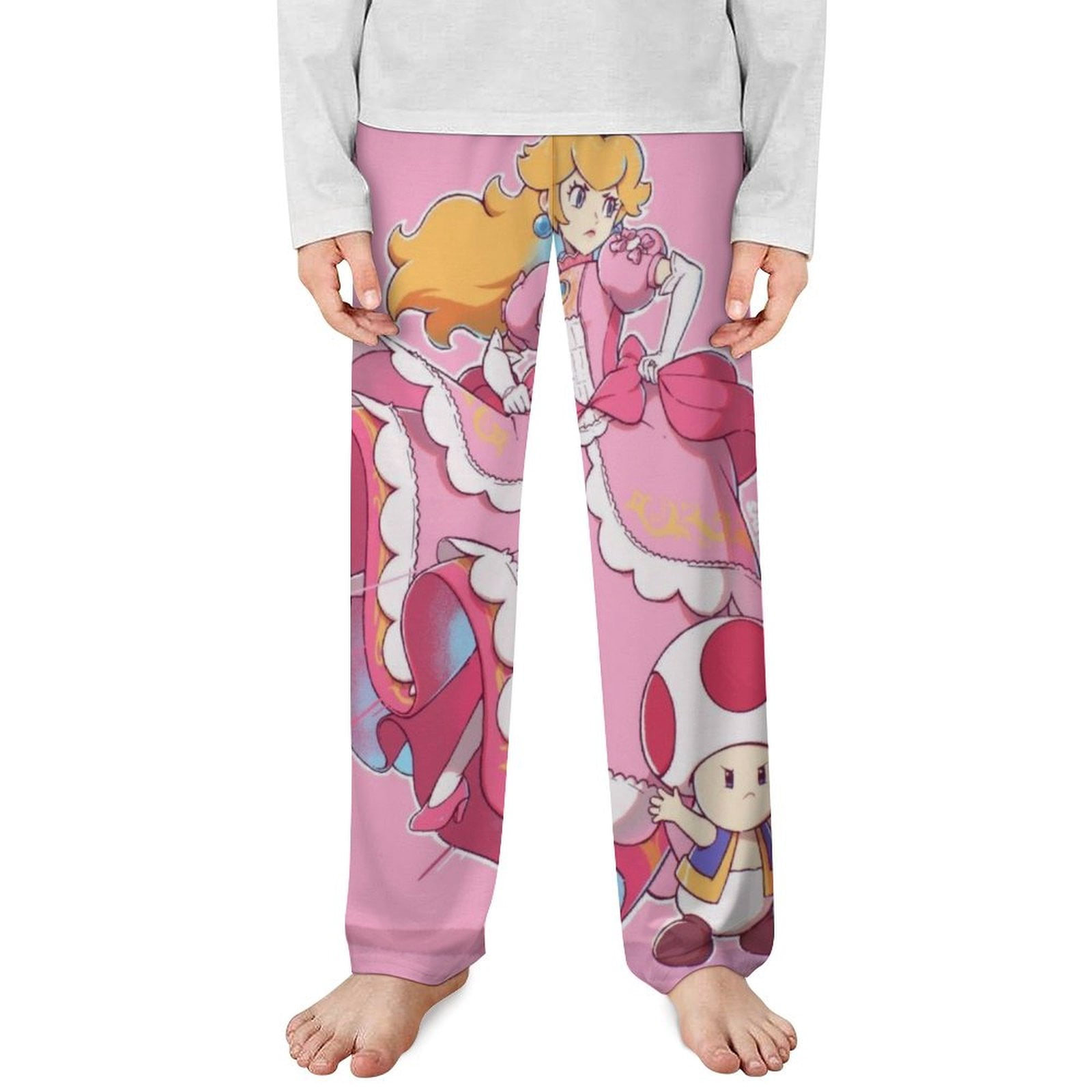 Mario Princess Peach Pajama Pants for Girls Kids Anime Sleep Bottoms ...
