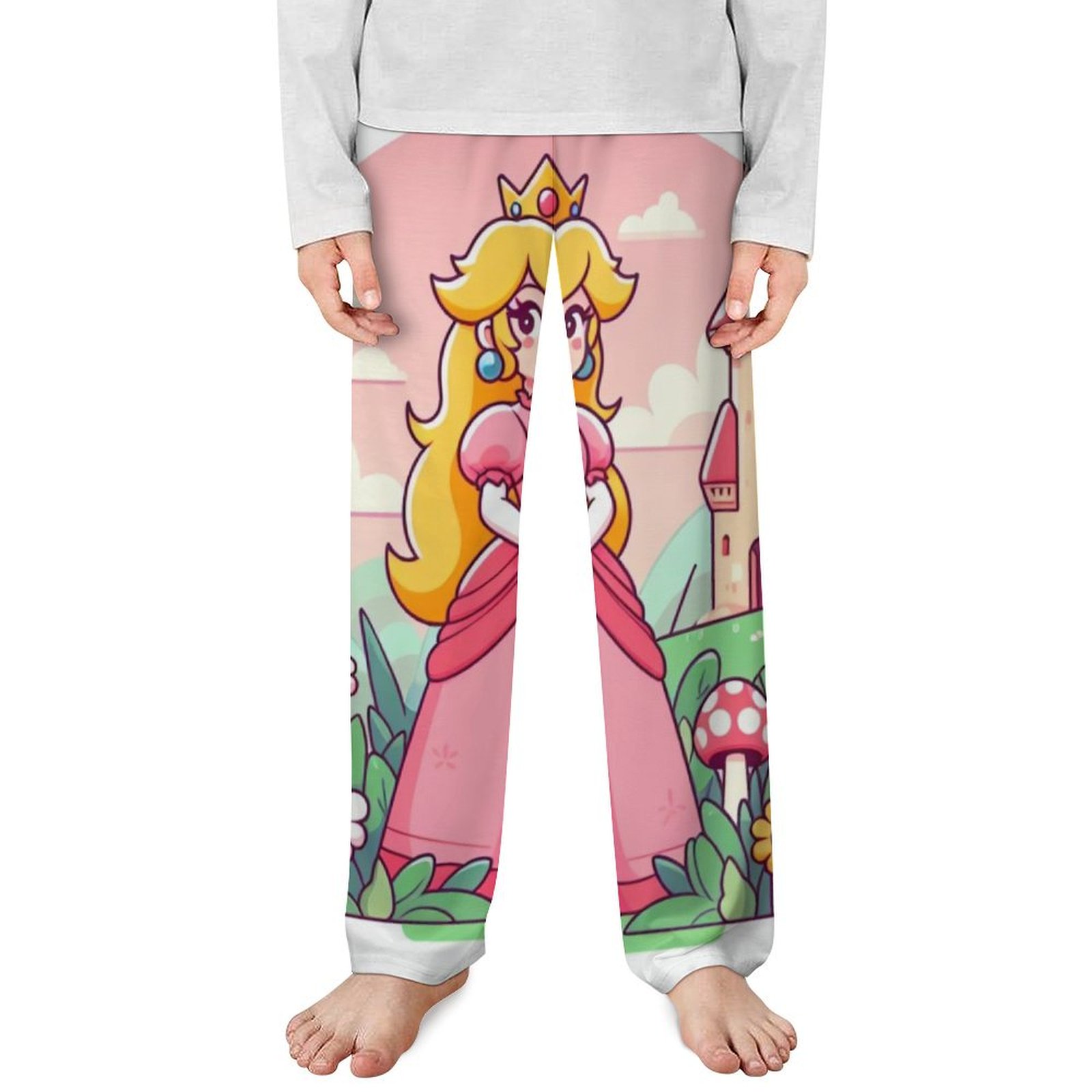 Mario Princess Peach Pajama Pants for Girls Kids Anime Sleep Bottoms ...