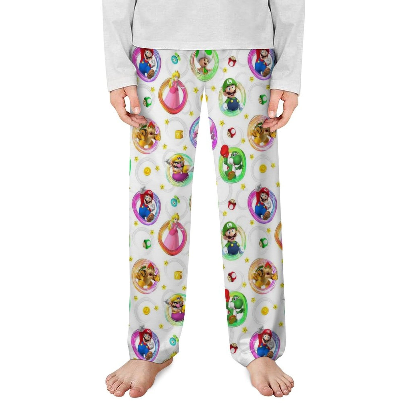 Mario Princess Peach Pajama Pants for Girls Kids Anime Sleep Bottoms ...