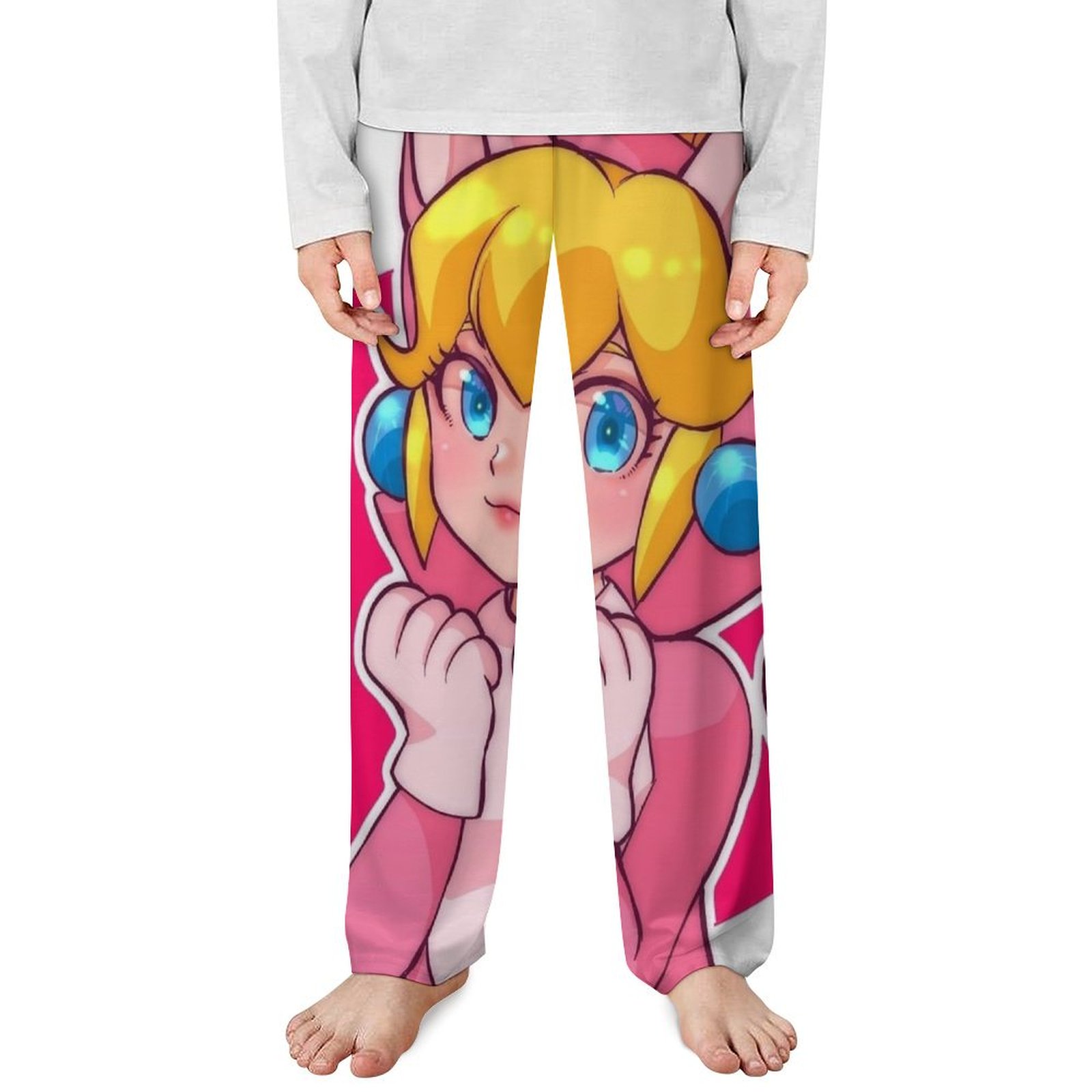 Mario Princess Peach Pajama Pants for Girls Kids Anime Sleep Bottoms ...