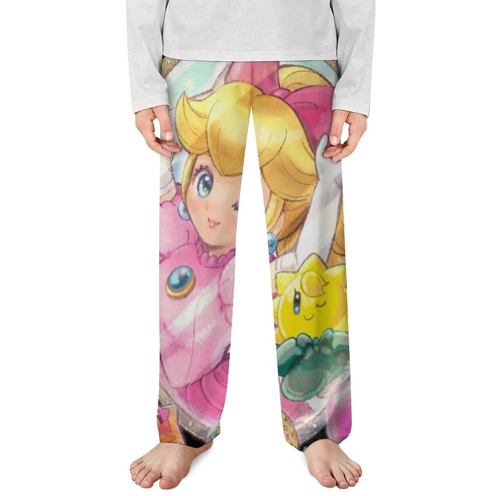 Mario Princess Peach Pajama Pants for Girls Kids Anime Sleep Bottoms ...