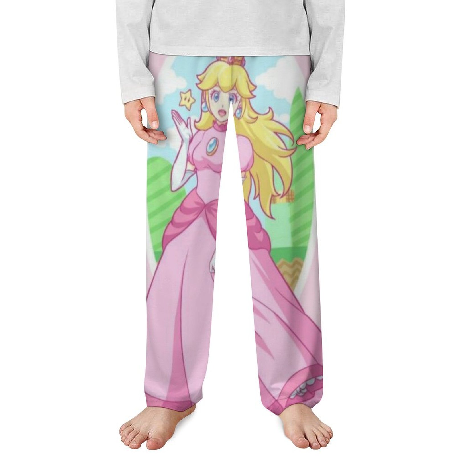 Mario Princess Peach Pajama Pants for Girls Kids Anime Sleep Bottoms ...