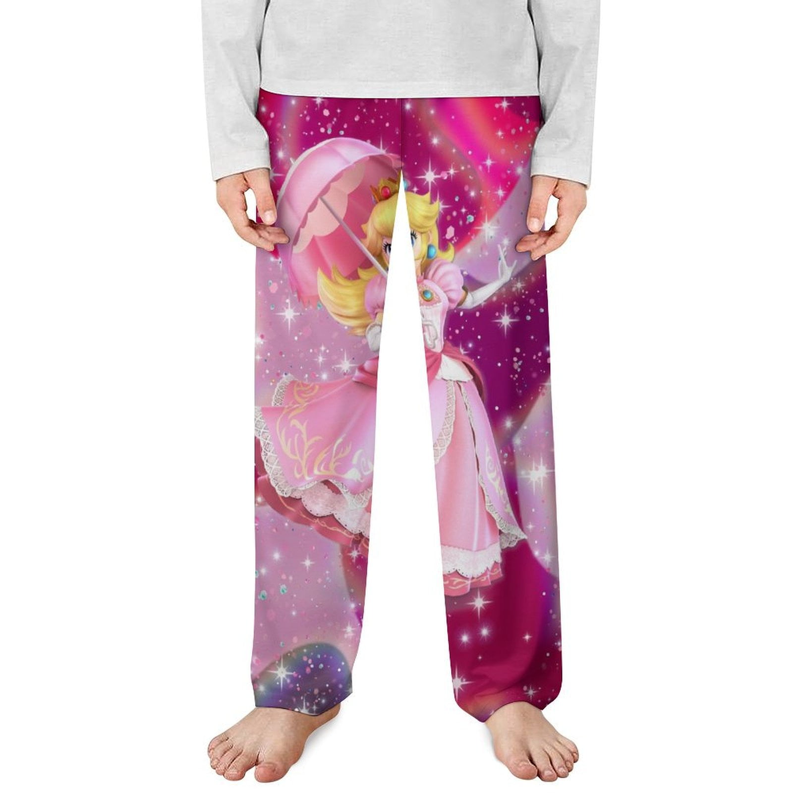 Mario Princess Peach Pajama Pants for Girls Kids Anime Sleep Bottoms ...